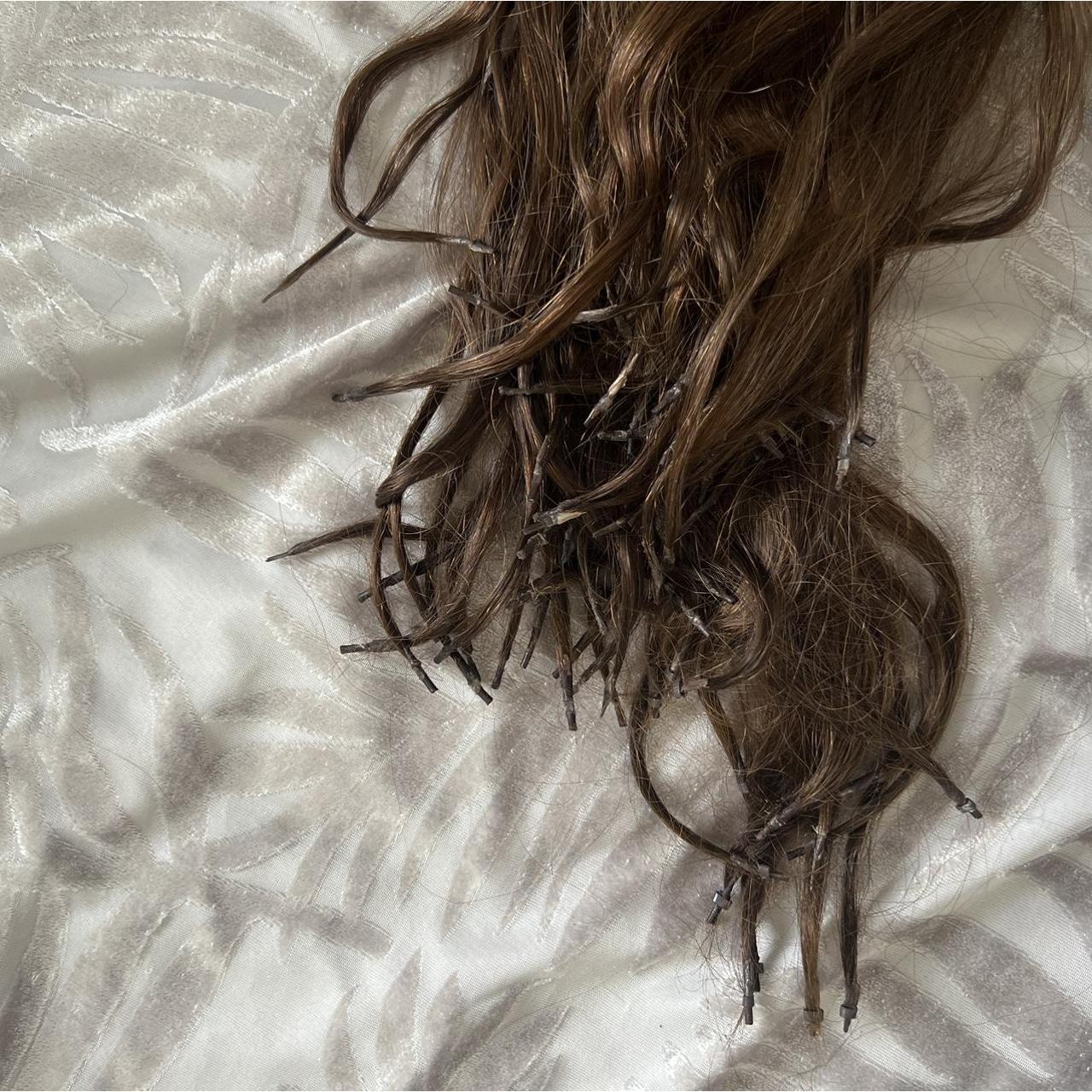 Colour 6 human hair nano bonds 20 inch has been used... - Depop