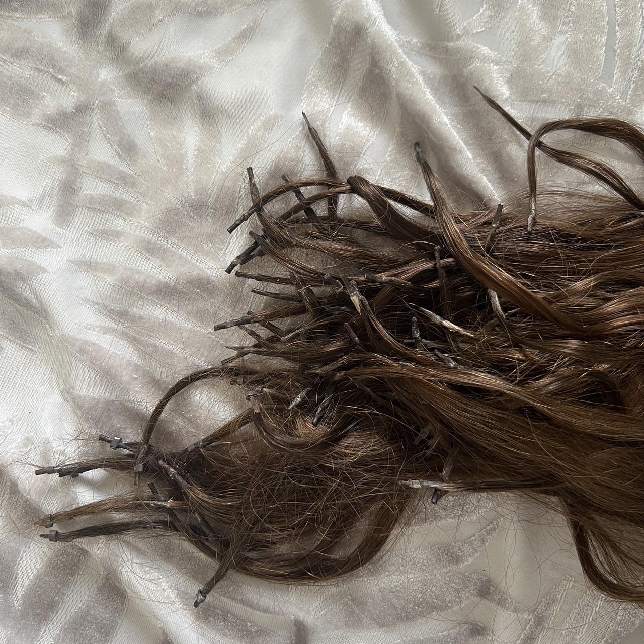 Colour 6 human hair nano bonds 20 inch has been used... - Depop