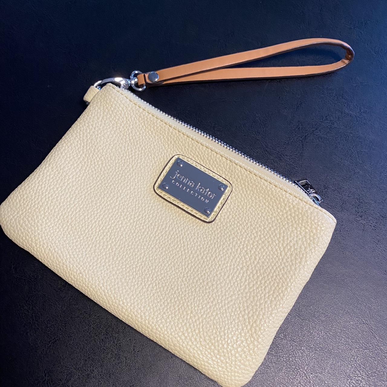 Butter yellow wristlet with zipper closure and... - Depop