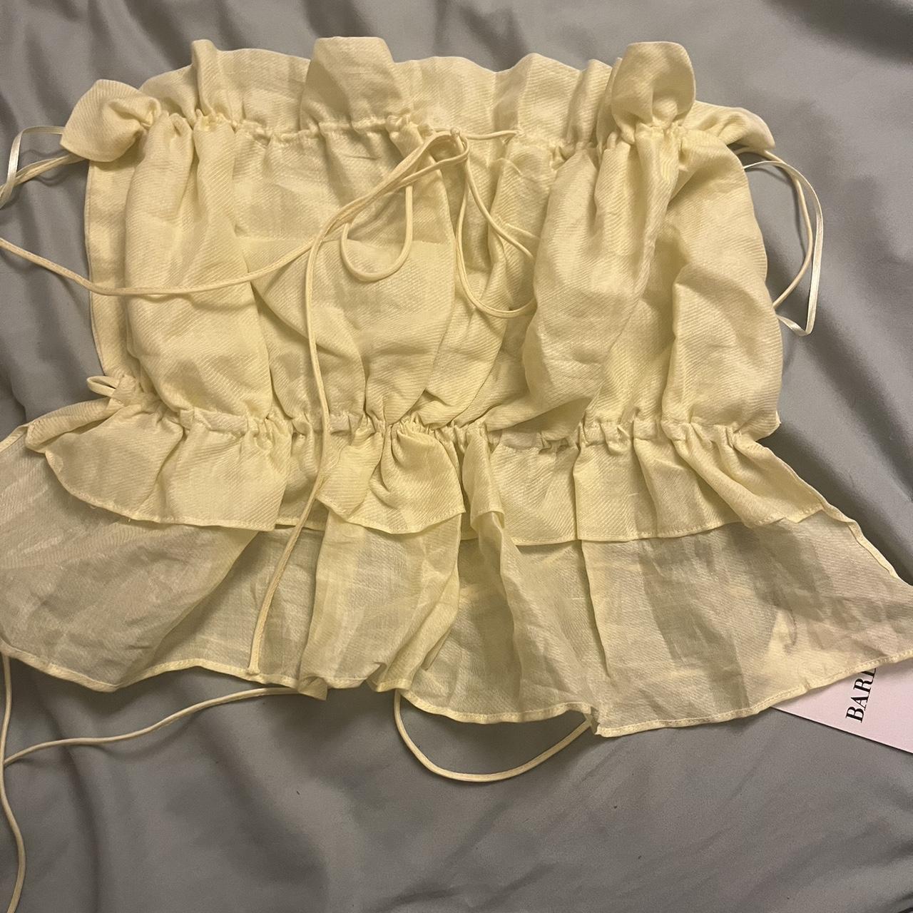 Bardot yellow backless top - Depop