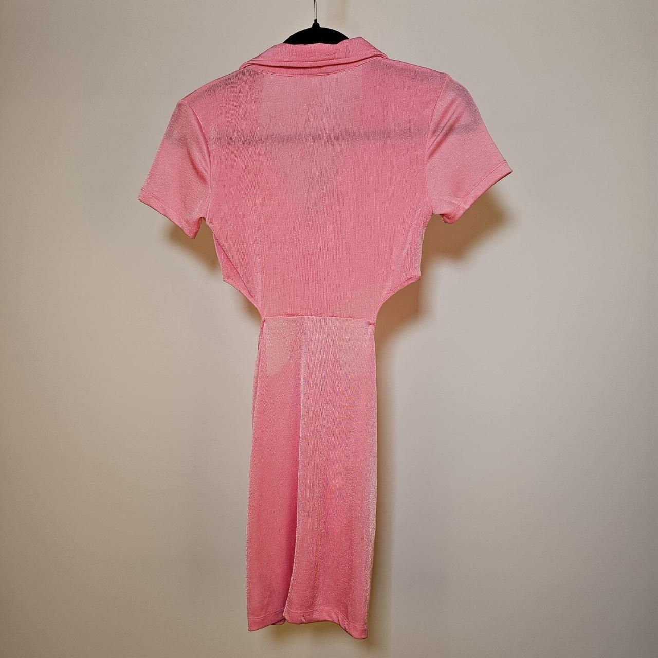 Edikted pink cutout short sleeve collar button... - Depop