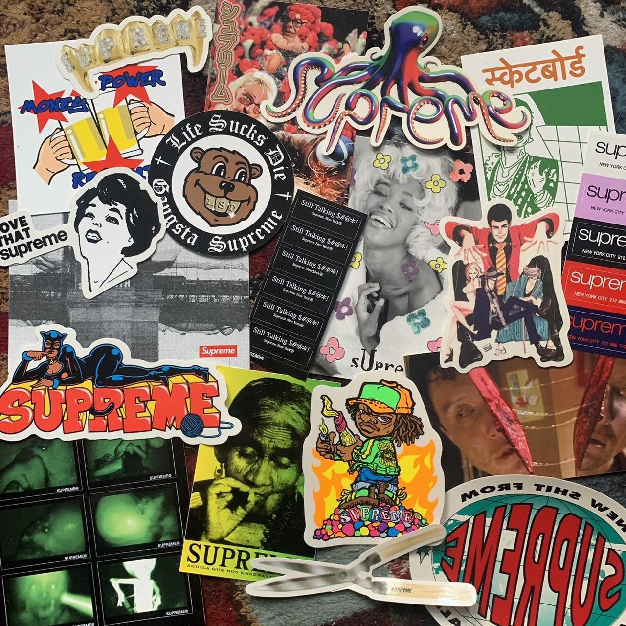 SUPREME STICKER PACK 3: 20 assorted supreme... - Depop
