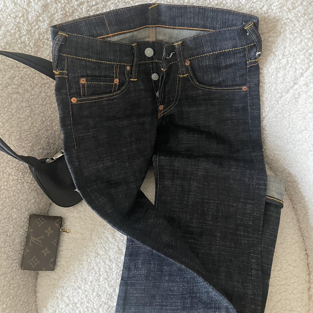 evisu jeans with pink logo. super cute, i love the... - Depop