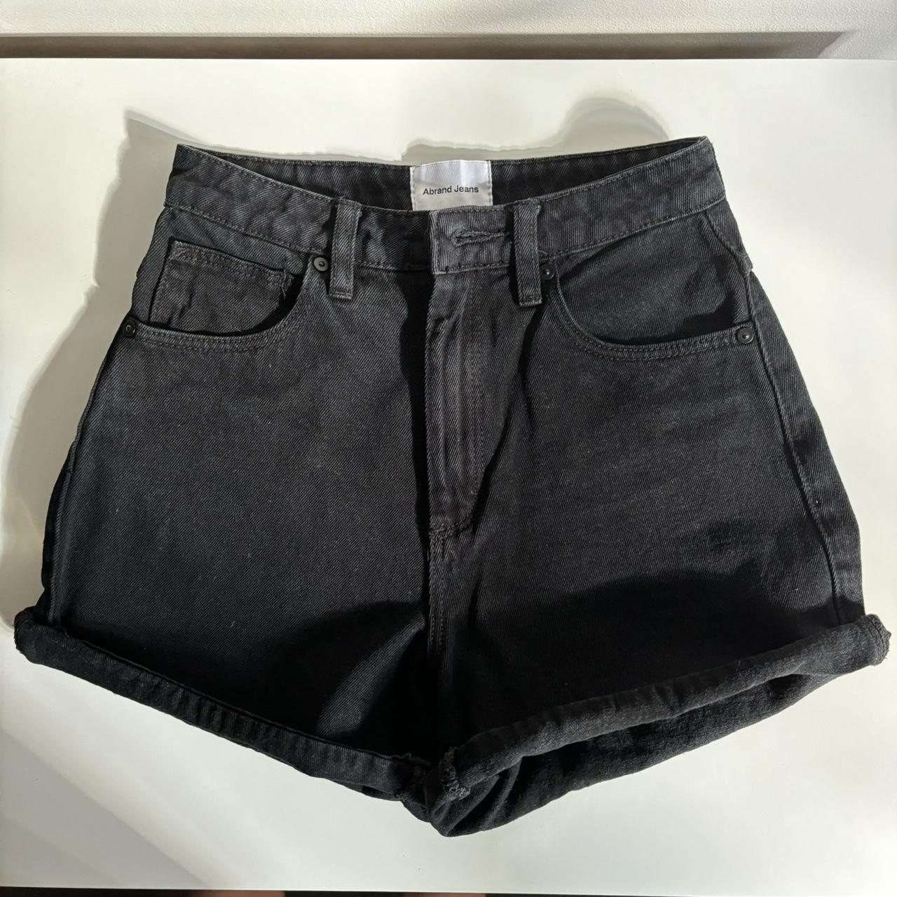 High Waisted Black Abrand Jeans Denim Shorts - Depop