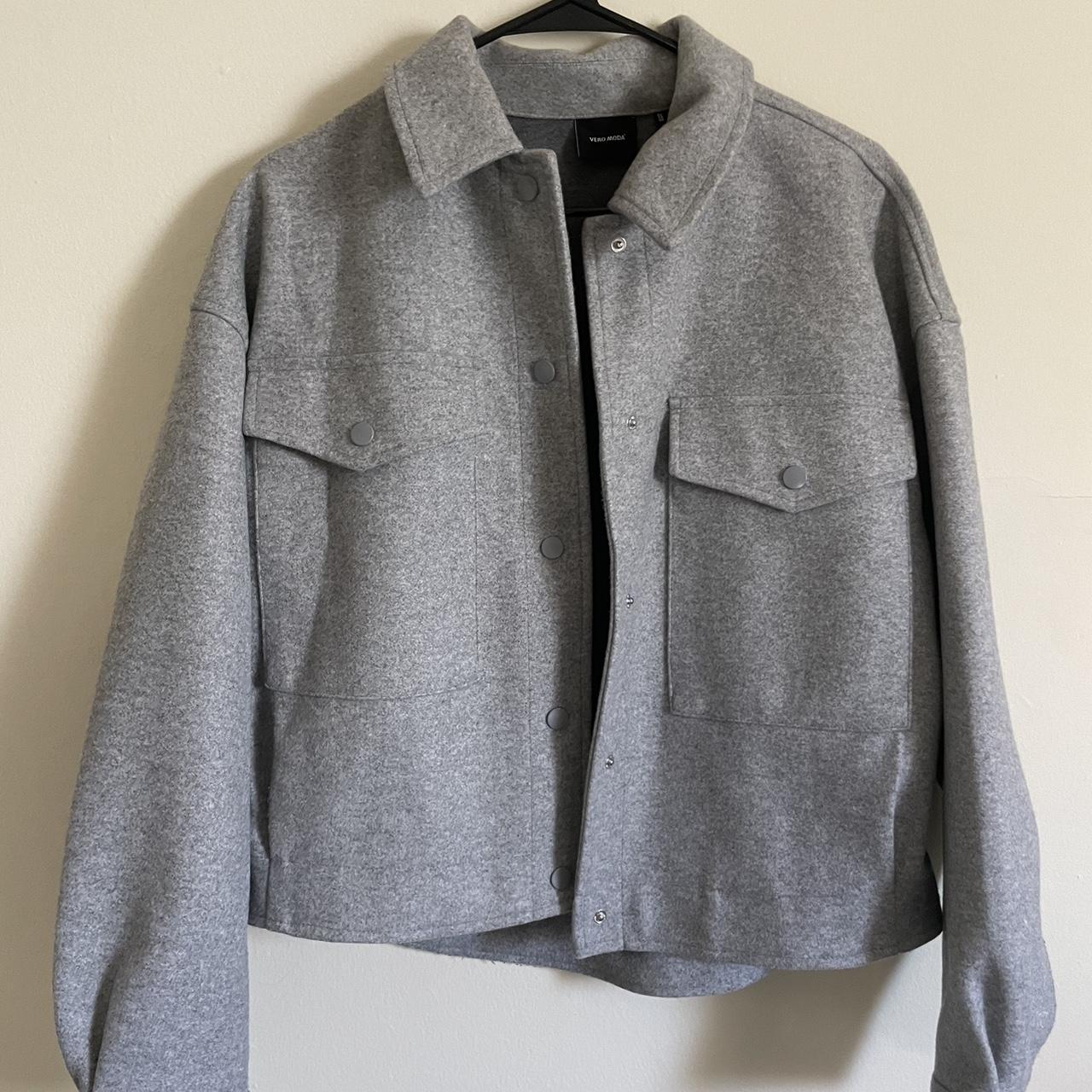Grey lightweight jacket Perfect layering piece Two... - Depop