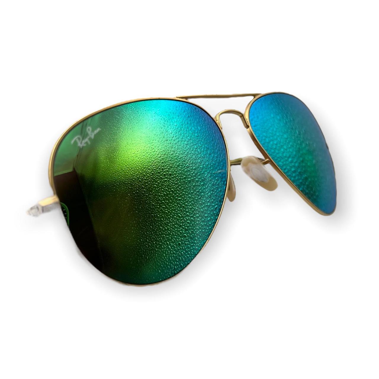 Ray-Ban Aviator Flash RB3025 Metal Gold Green... - Depop