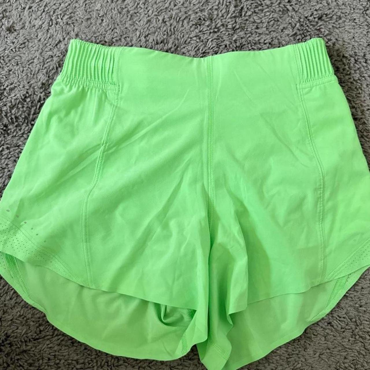 Lululemon shorts in Scream Green size 4. New with no... - Depop