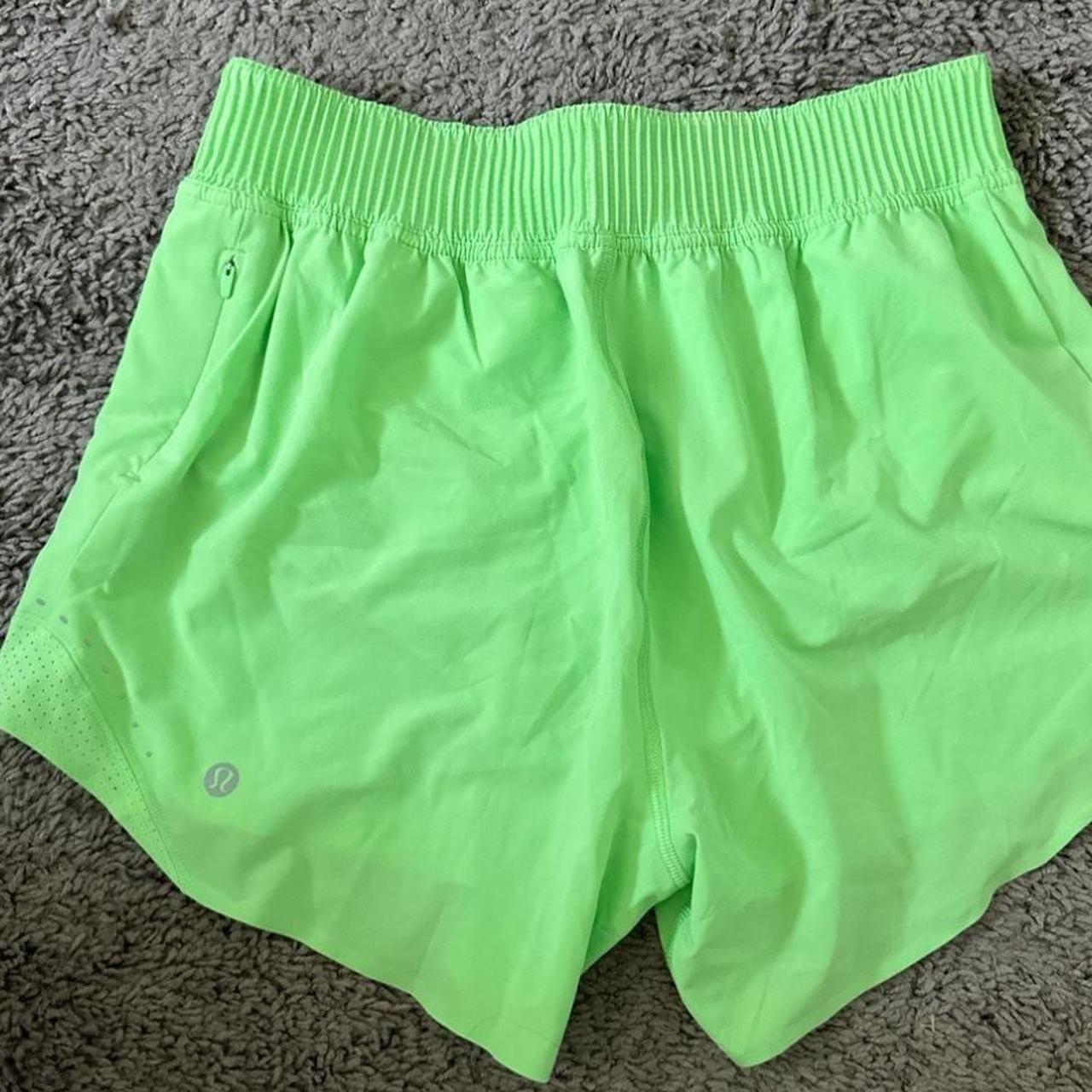 Lululemon shorts in Scream Green size 4. New with no... - Depop