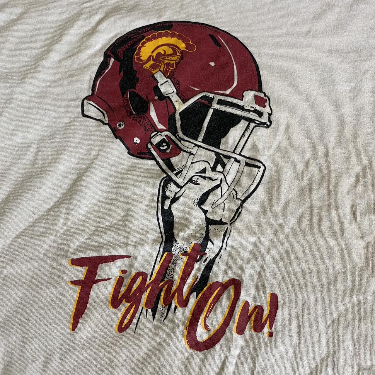 Vintage USC Trojans Football Fight On T Shirt... - Depop