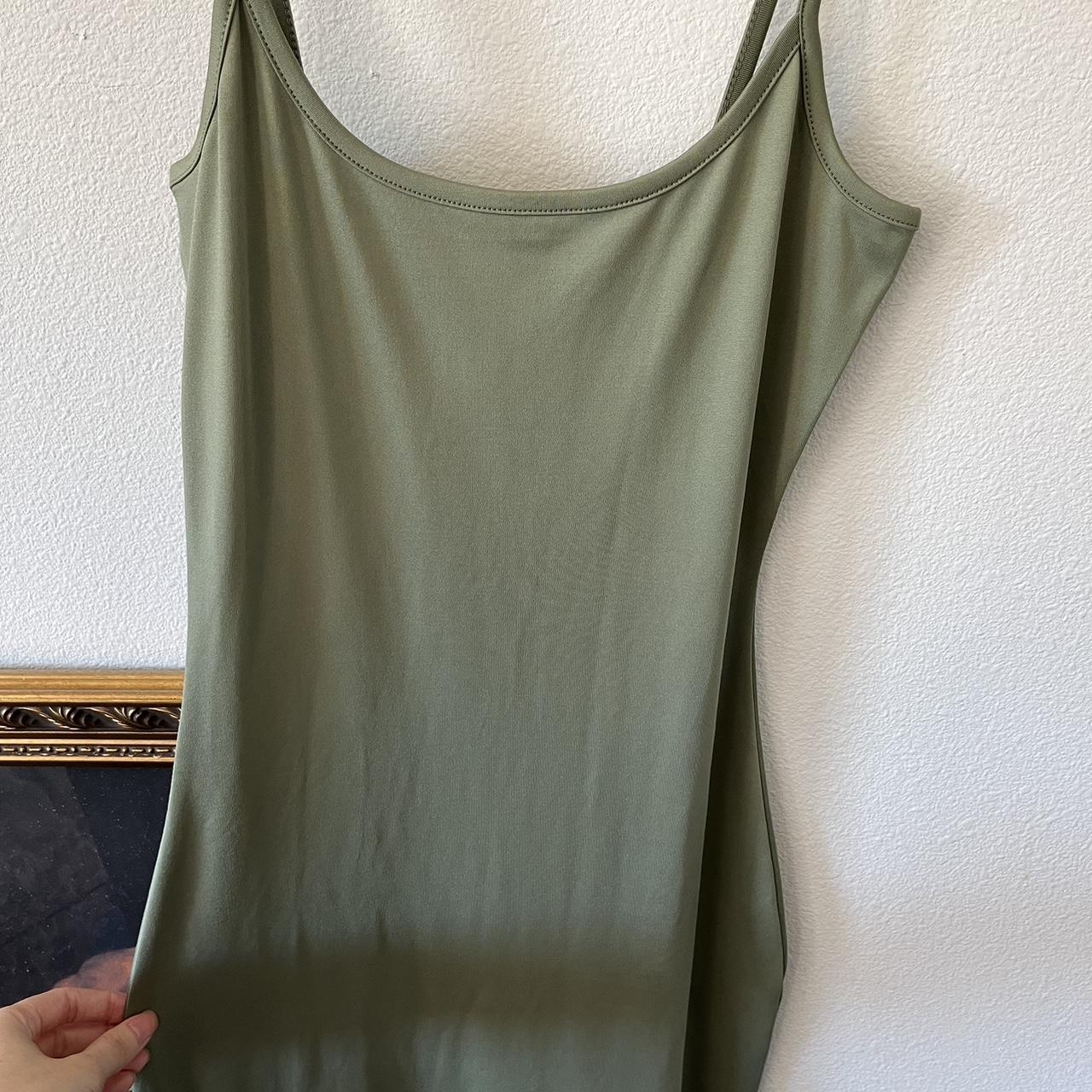 light green bodycon maxi slip dress size extra small... - Depop