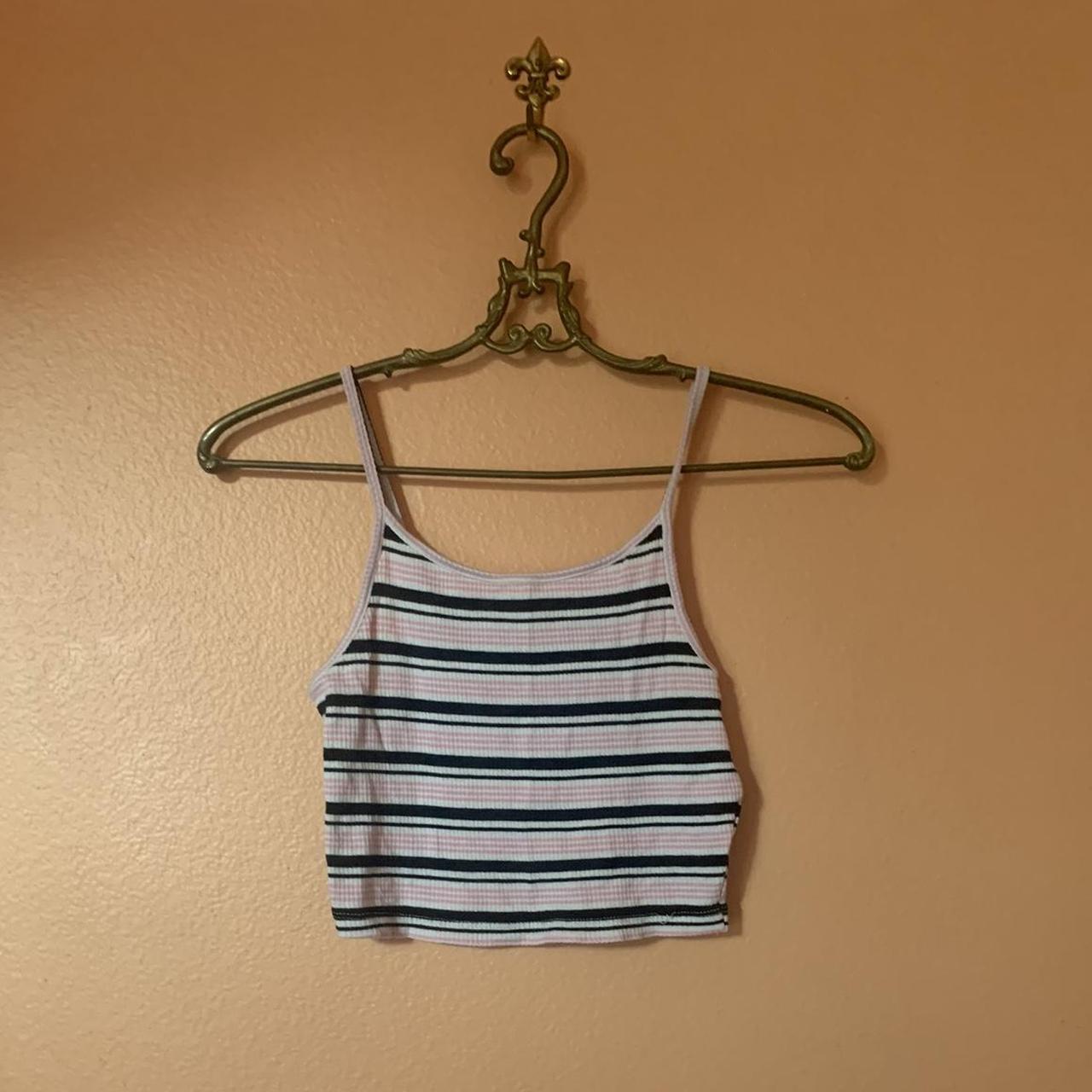 striped cropped tank top #90s#grunge#striped - Depop
