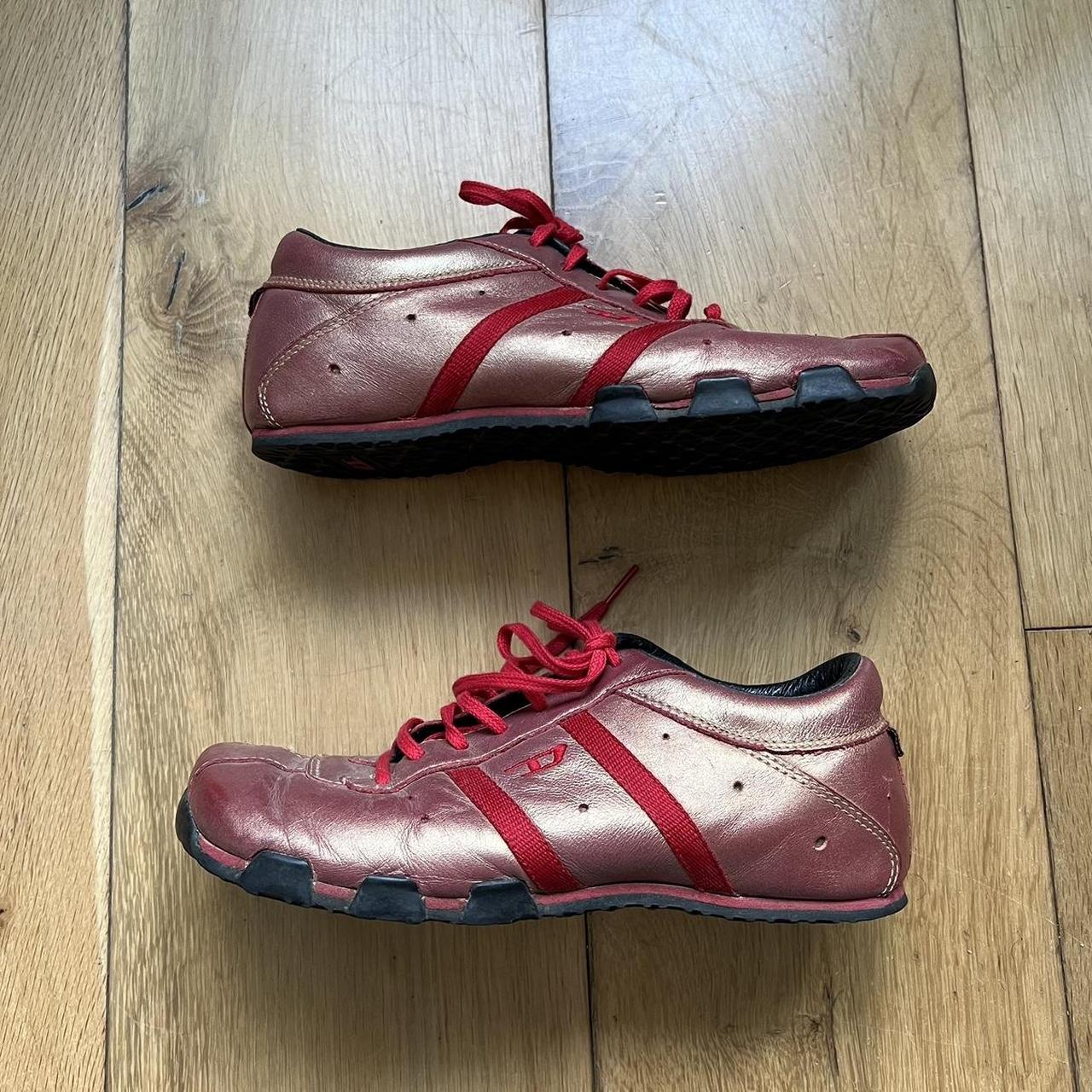 90s vintage diesel trainers metallic irredescent... - Depop