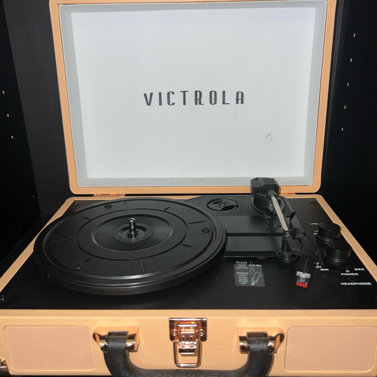 VICTROLA RECORD PLAYER - SALMON PINK - Depop
