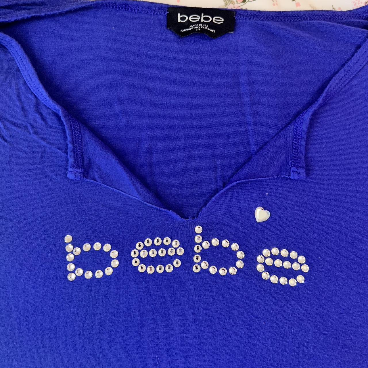 Blue Bebe Shirt 💙 Diamond Bebe Logo dark blue shirt... - Depop