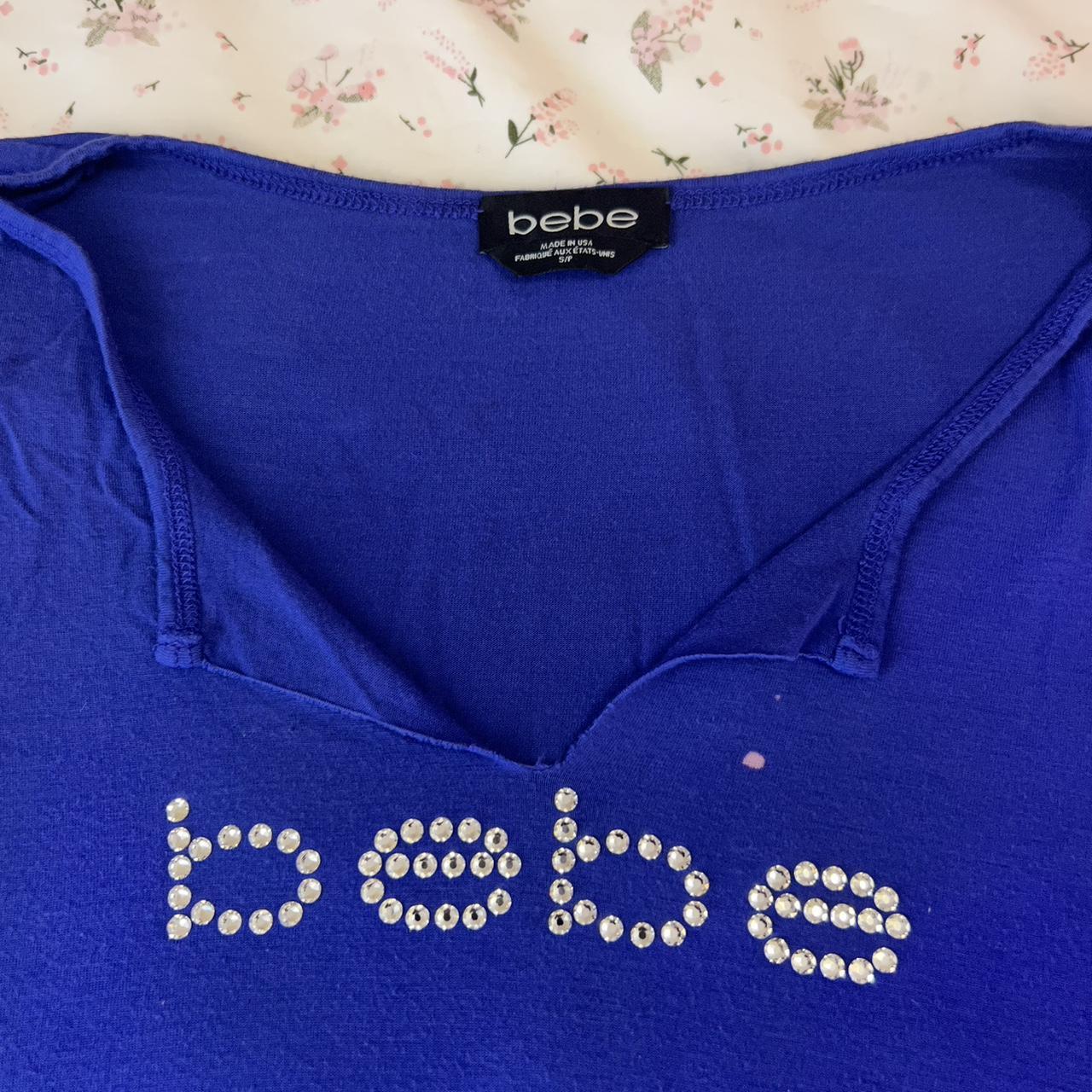 Blue Bebe Shirt 💙 Diamond Bebe Logo dark blue shirt... - Depop