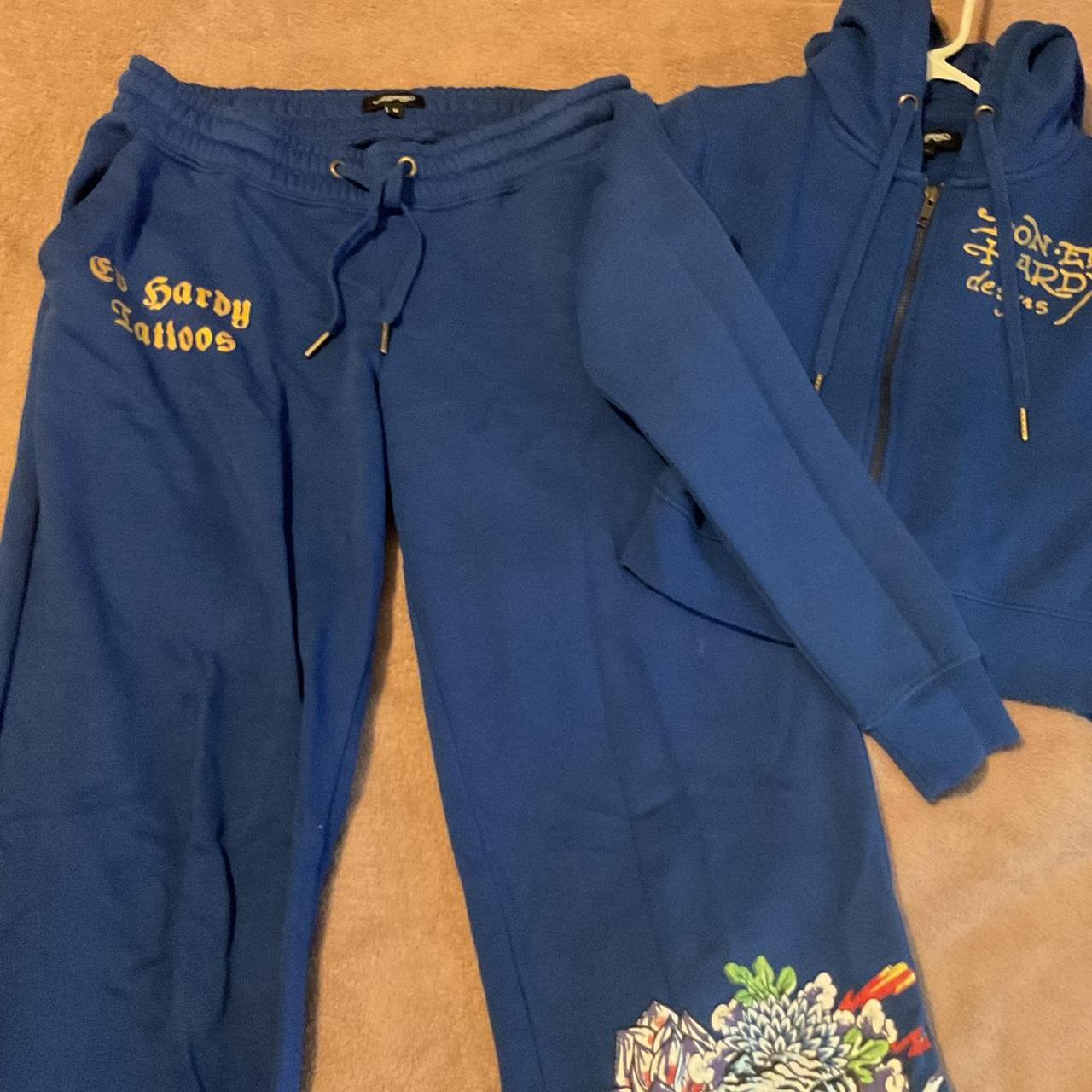 Ed hardy set - blue Size Medium Doesn’t fit... | Depop