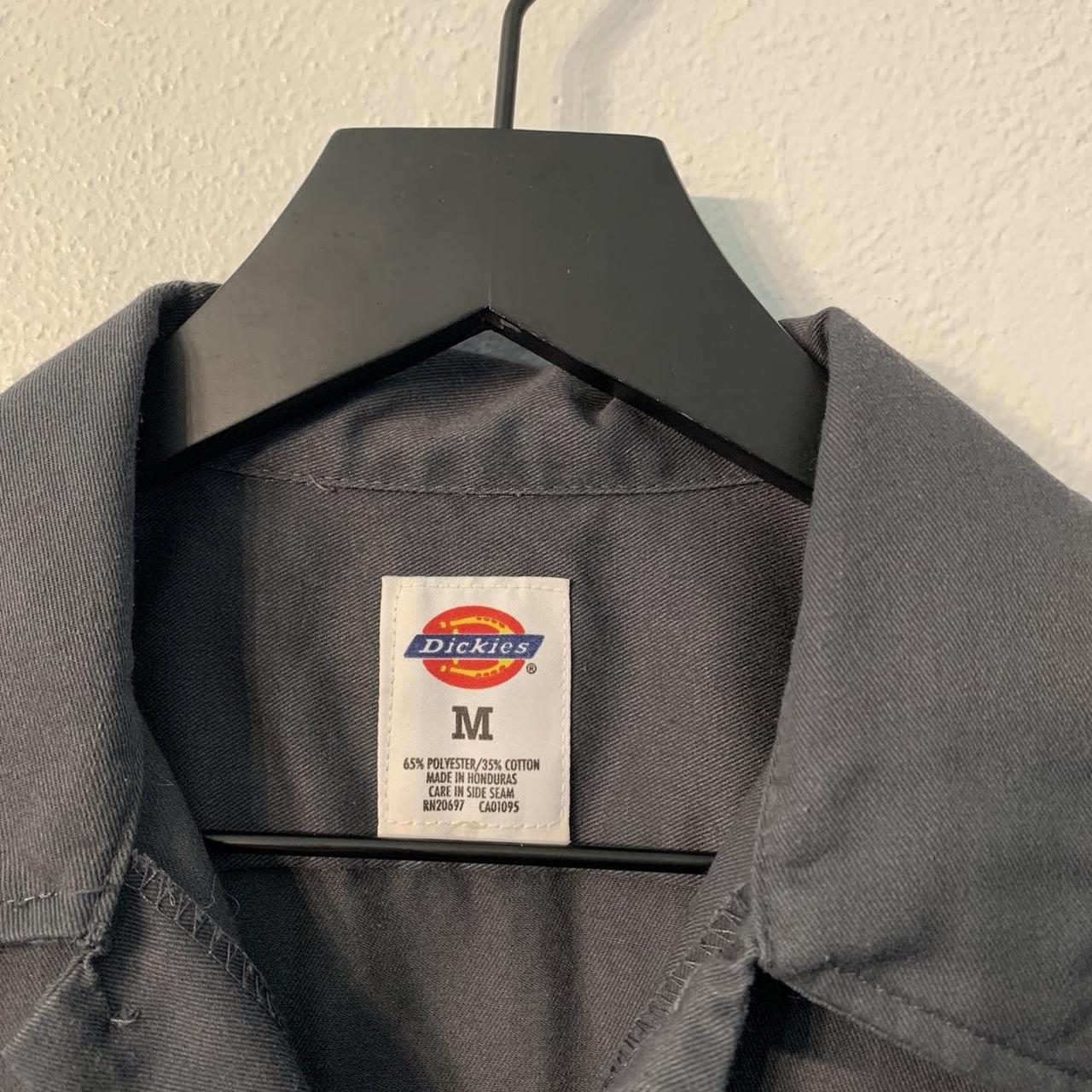 Dickies collared short sleeve button up grey casual... - Depop