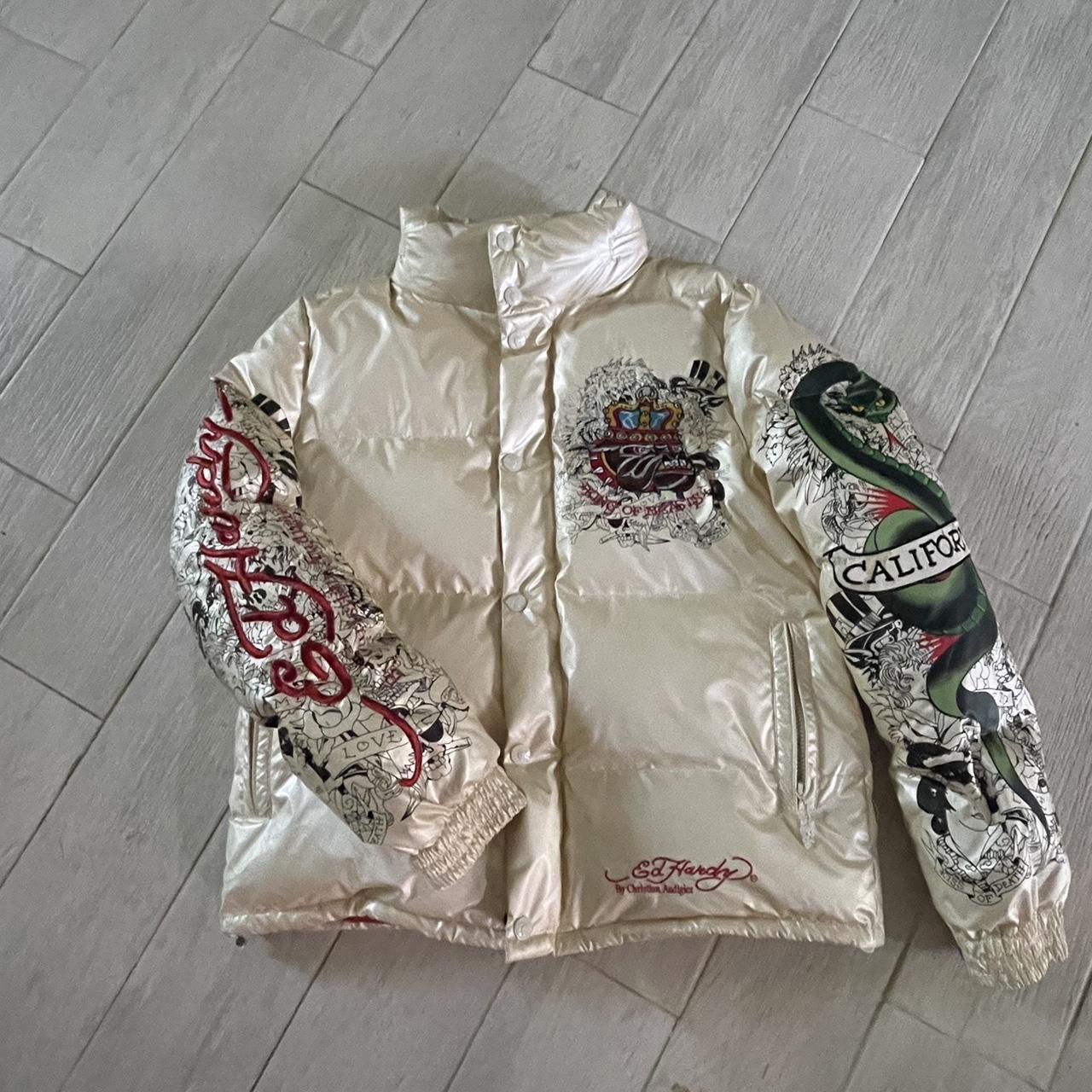 Rare vintage Ed Hardy Puffer Only been worn... - Depop