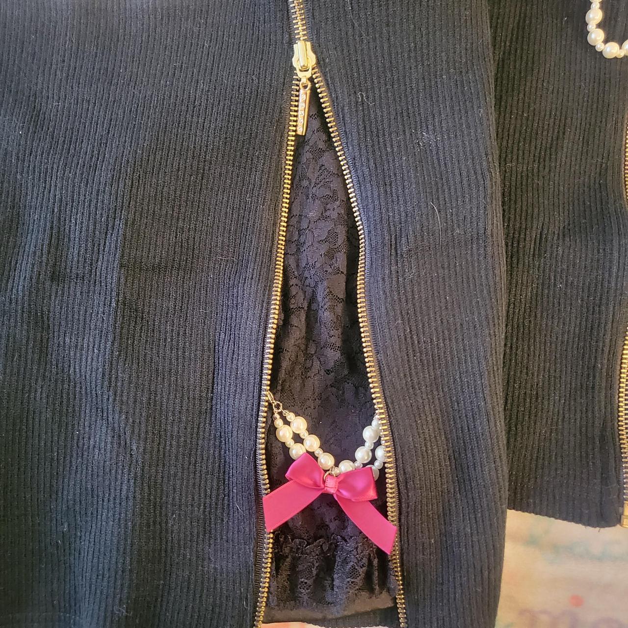 Sugargloss MA*RS black zip up top and zip skirt set.... - Depop