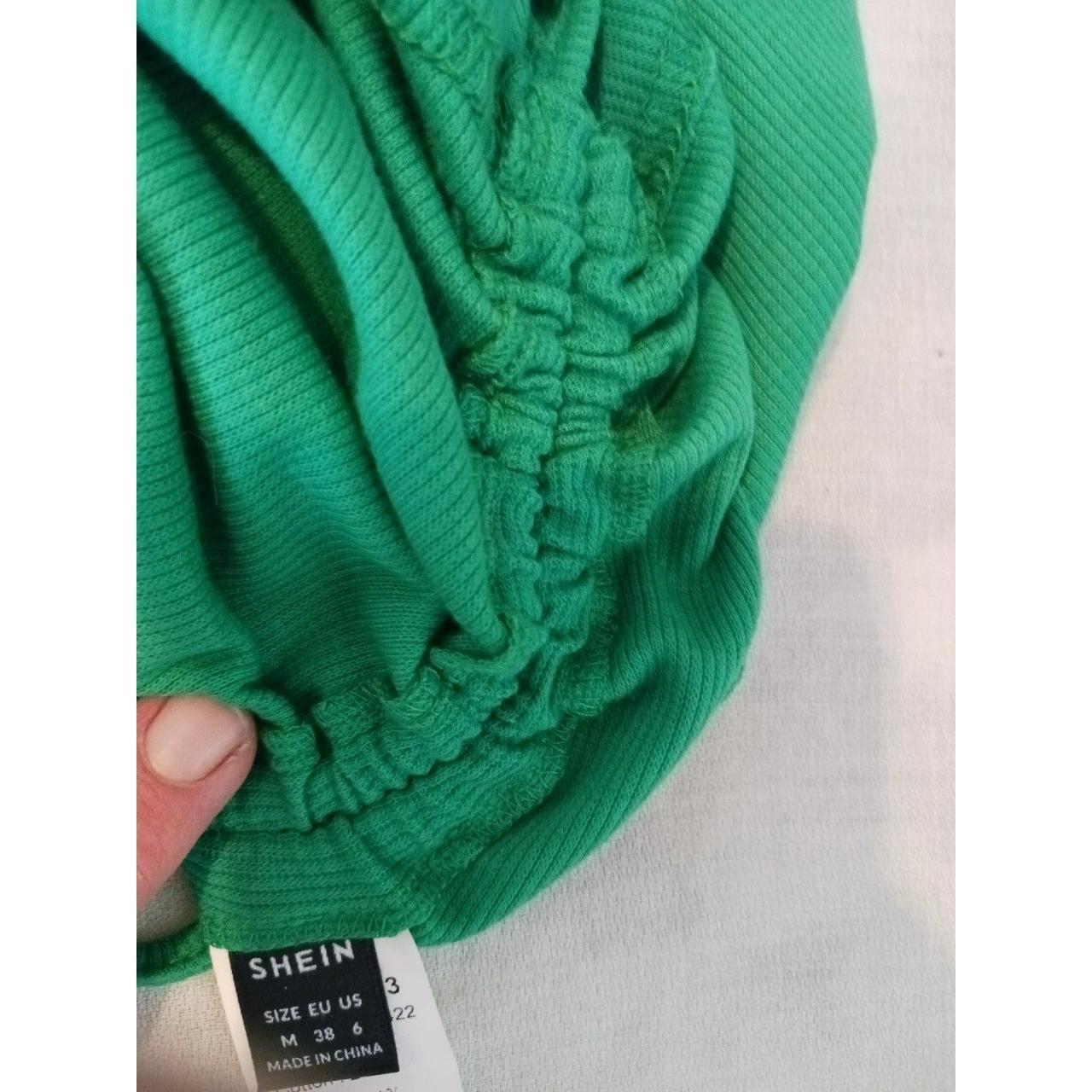SHEIN irish green bodycon one shoulder asymmetrical... - Depop