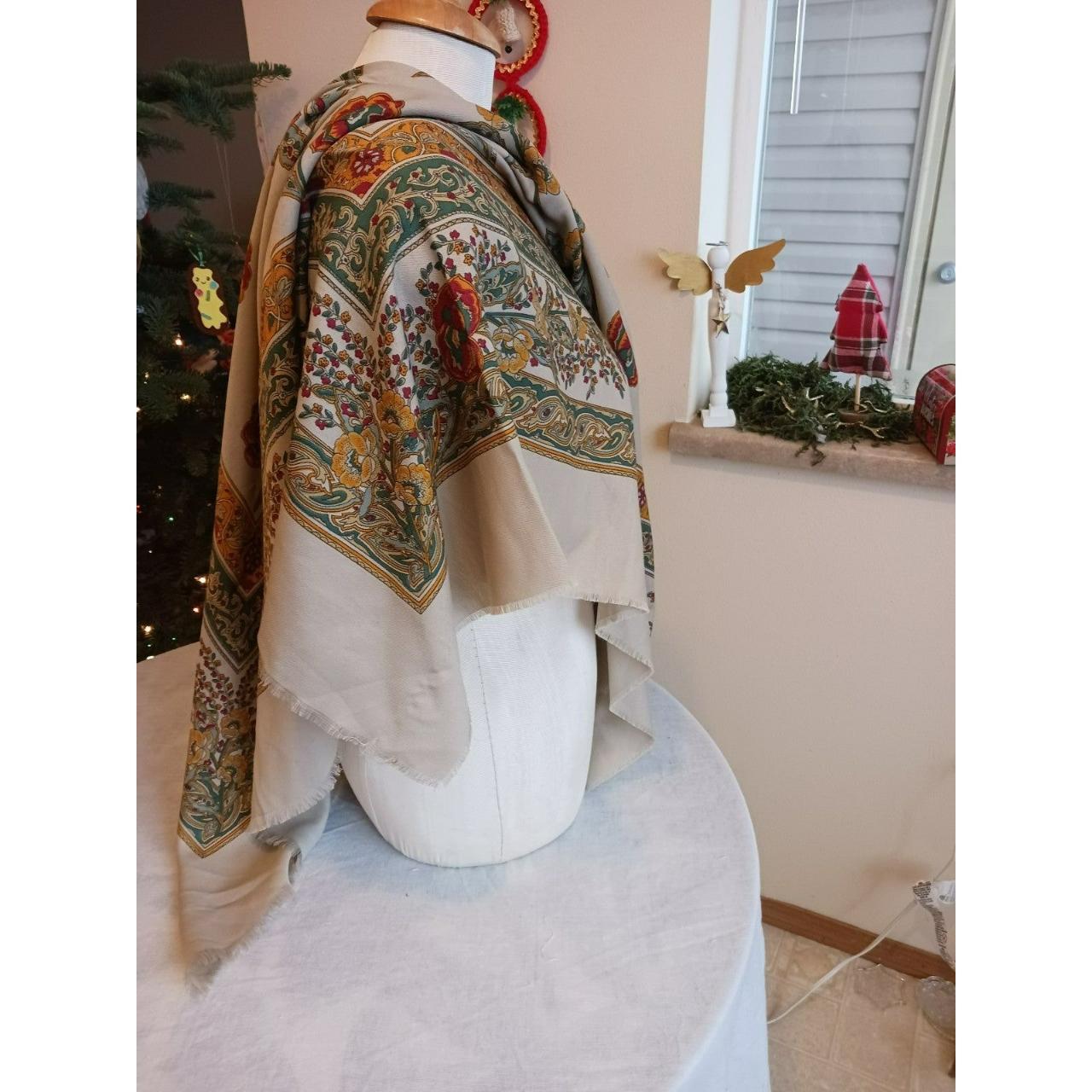 47x47 square eastern european style scarf paisley... - Depop