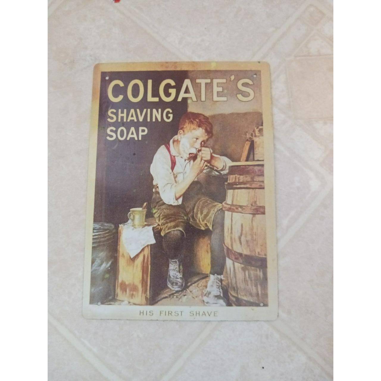 Colgate shaving soap his first shave nostalgic art... - Depop