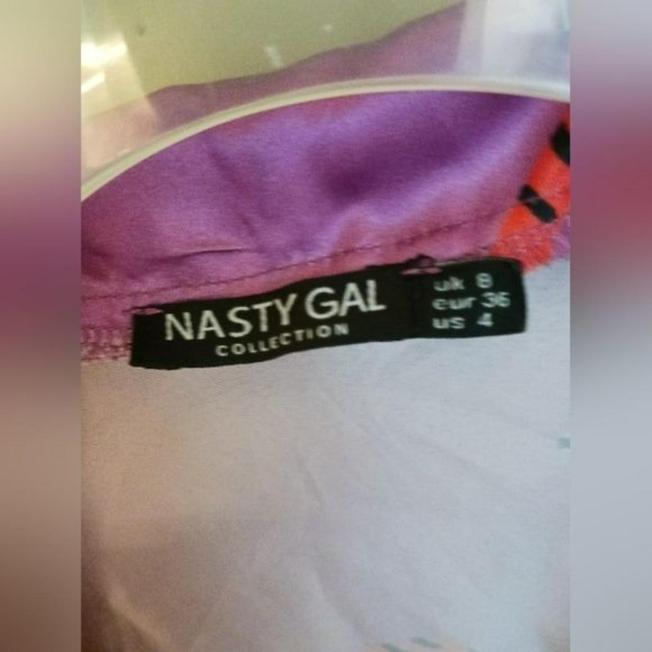Nasty Gal Women's Purple and Orange Shirt | Depop
