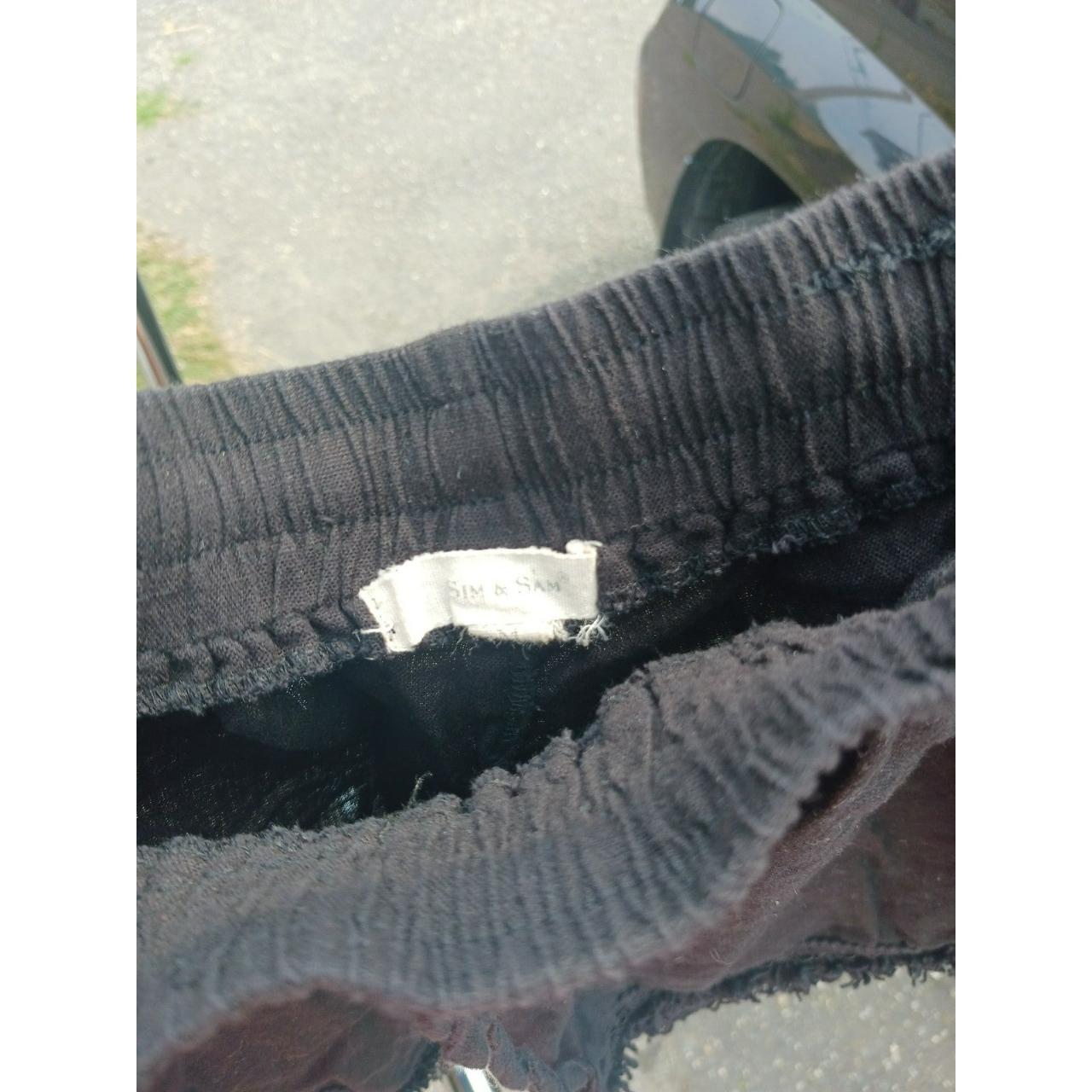 Sim & Sam linen or muslin shorts black size medium... - Depop