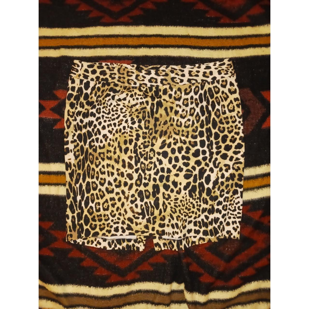 Lane Bryant 22 24 Leopard Print Mini Skirt Slit Zip Depop
