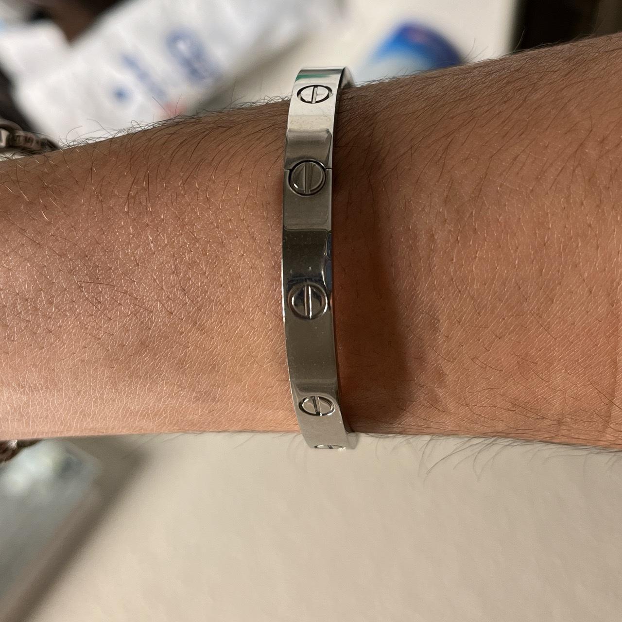 Silver Cartier bracelet Size 17in No box just the... - Depop