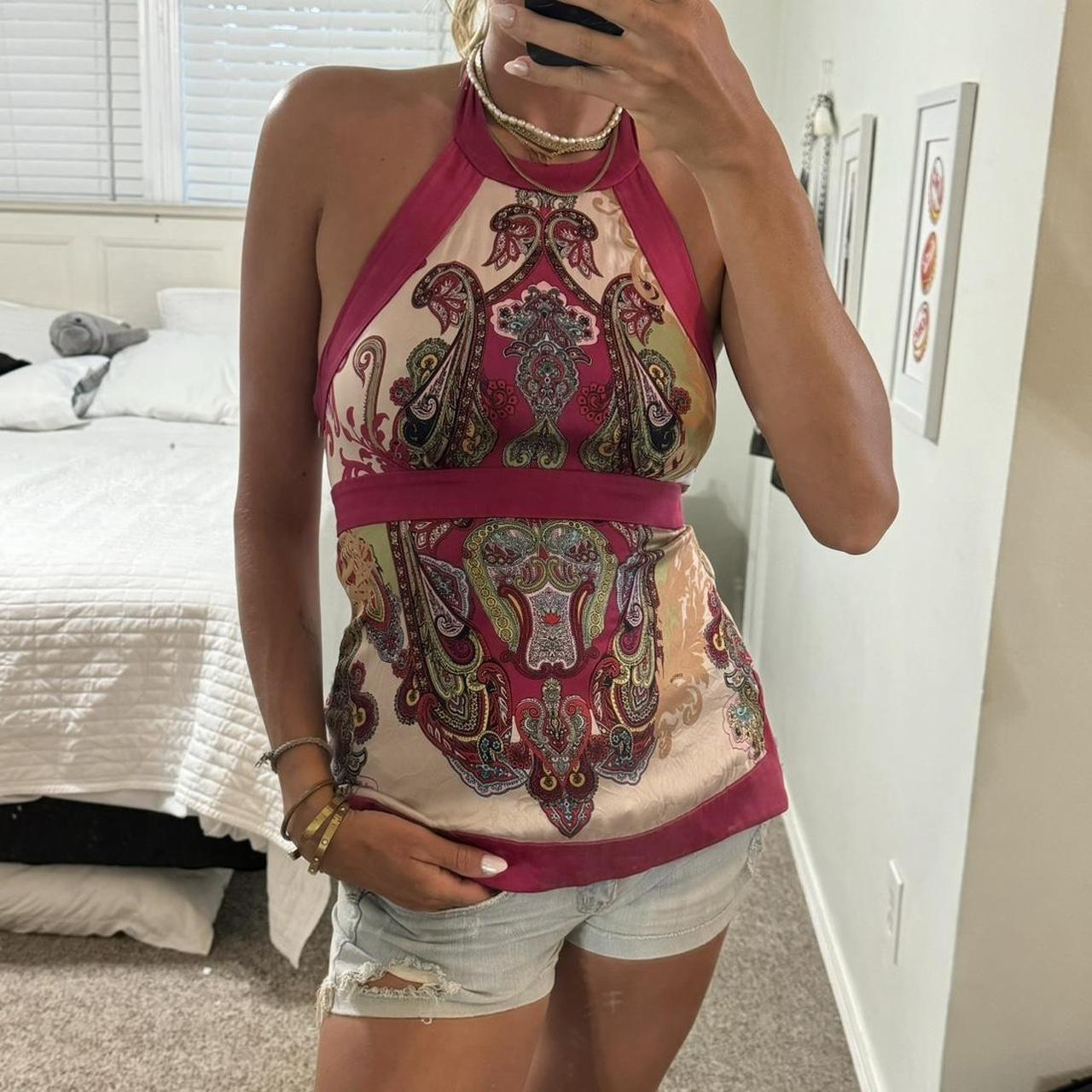 Bebe silk halter top size: XS* *fits like a... - Depop