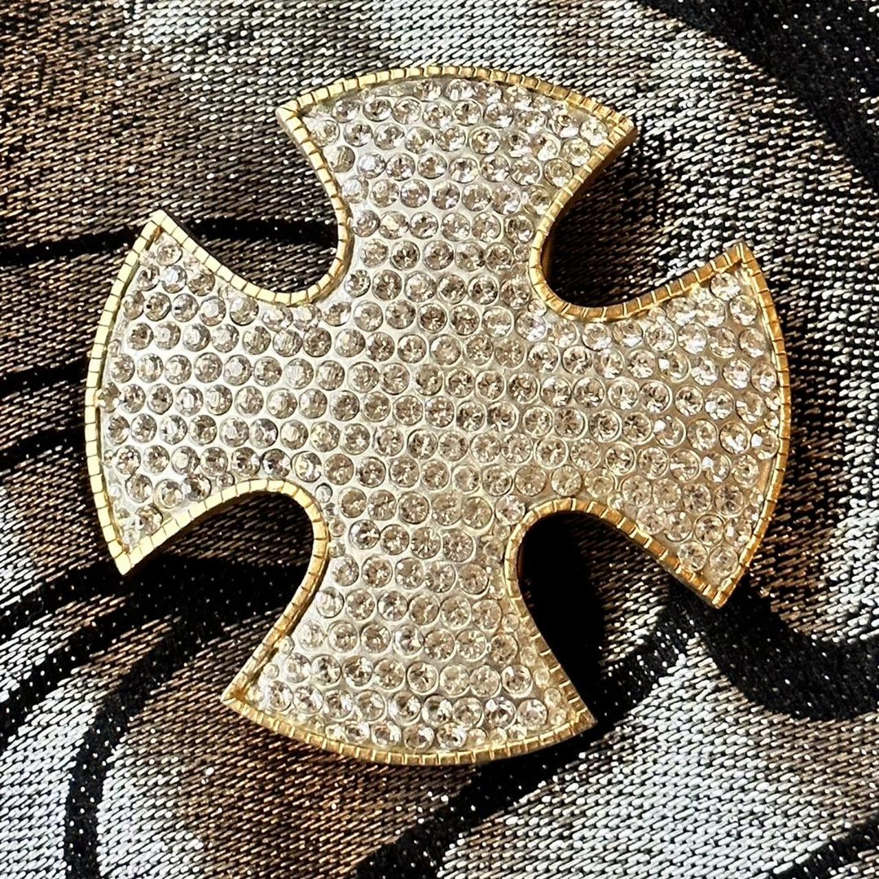 krazy belt buckle #independent #cross #bling... - Depop