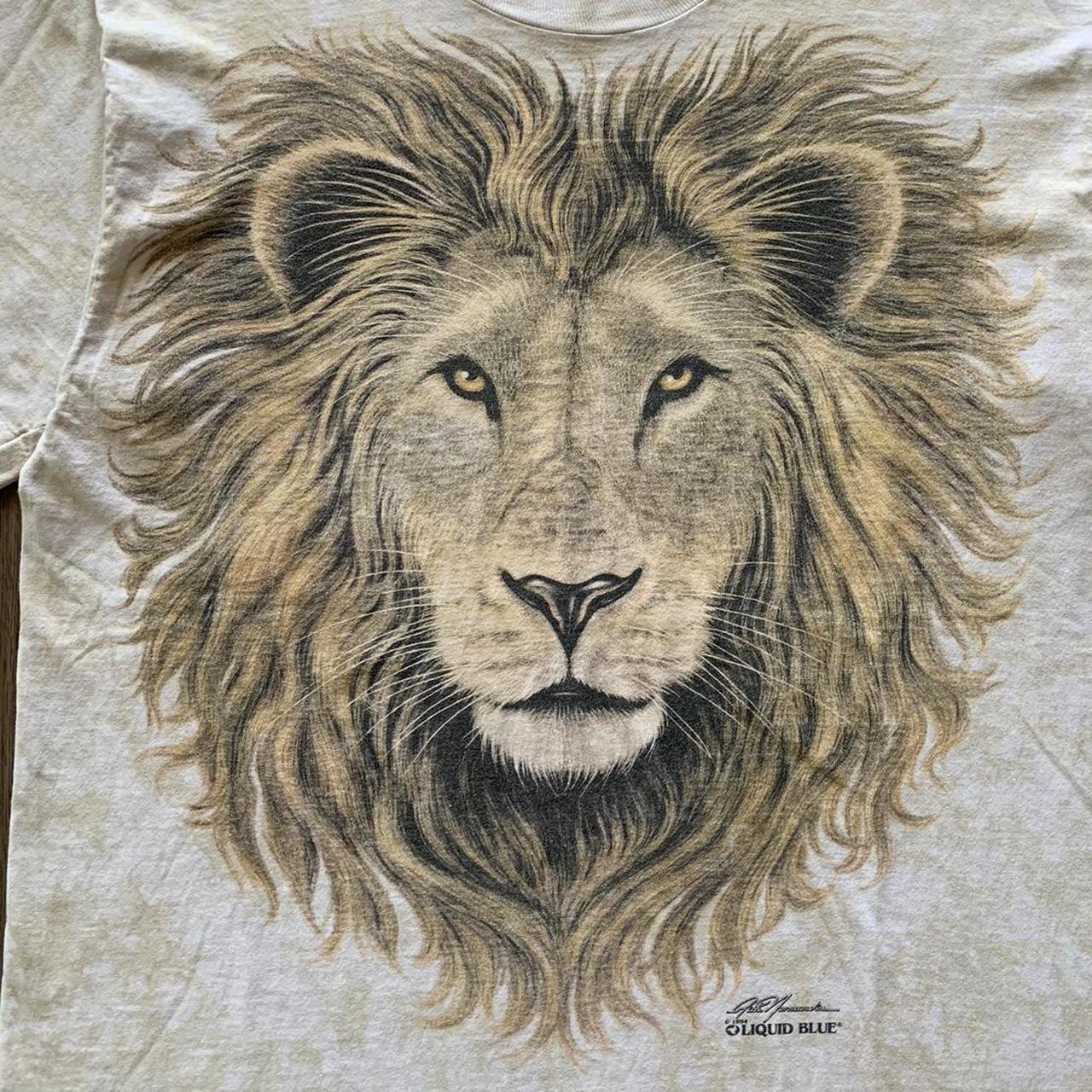 Vintage 90s 1994 Liquid Blue Lion Nature AOP | Depop Vintage 90s 1994 Liquid Blue Lion Nature AOP | Depop