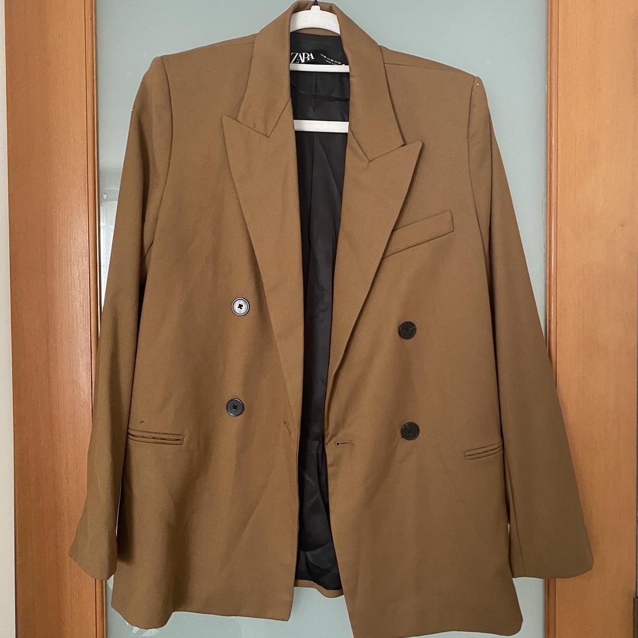 Zara oversized brown blazer/ jacket - Depop