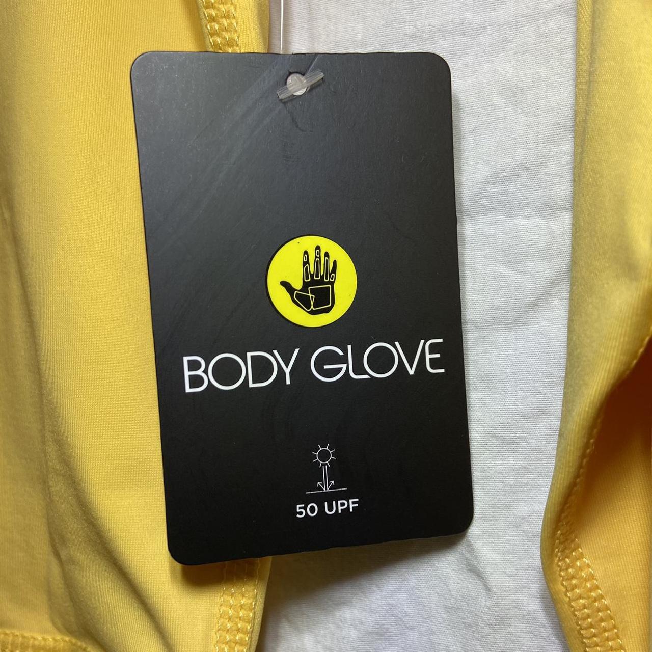 Medium yellow Body Glove rash guard never worn, tags... - Depop