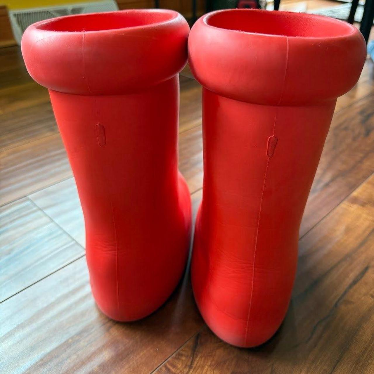 NOT MSCHF Big Red Astro Boy Boots Size 5 Slip On... | Depop