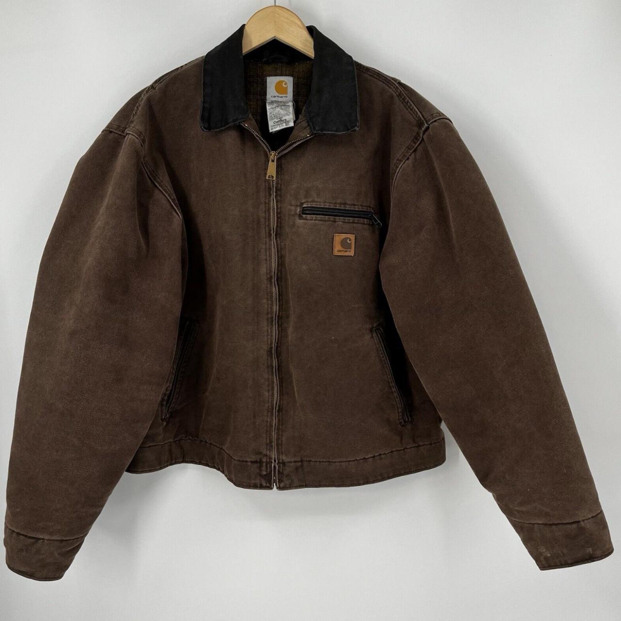 Carhartt J97 Detroit Jacket Dark Brown Blanket Lined... - Depop