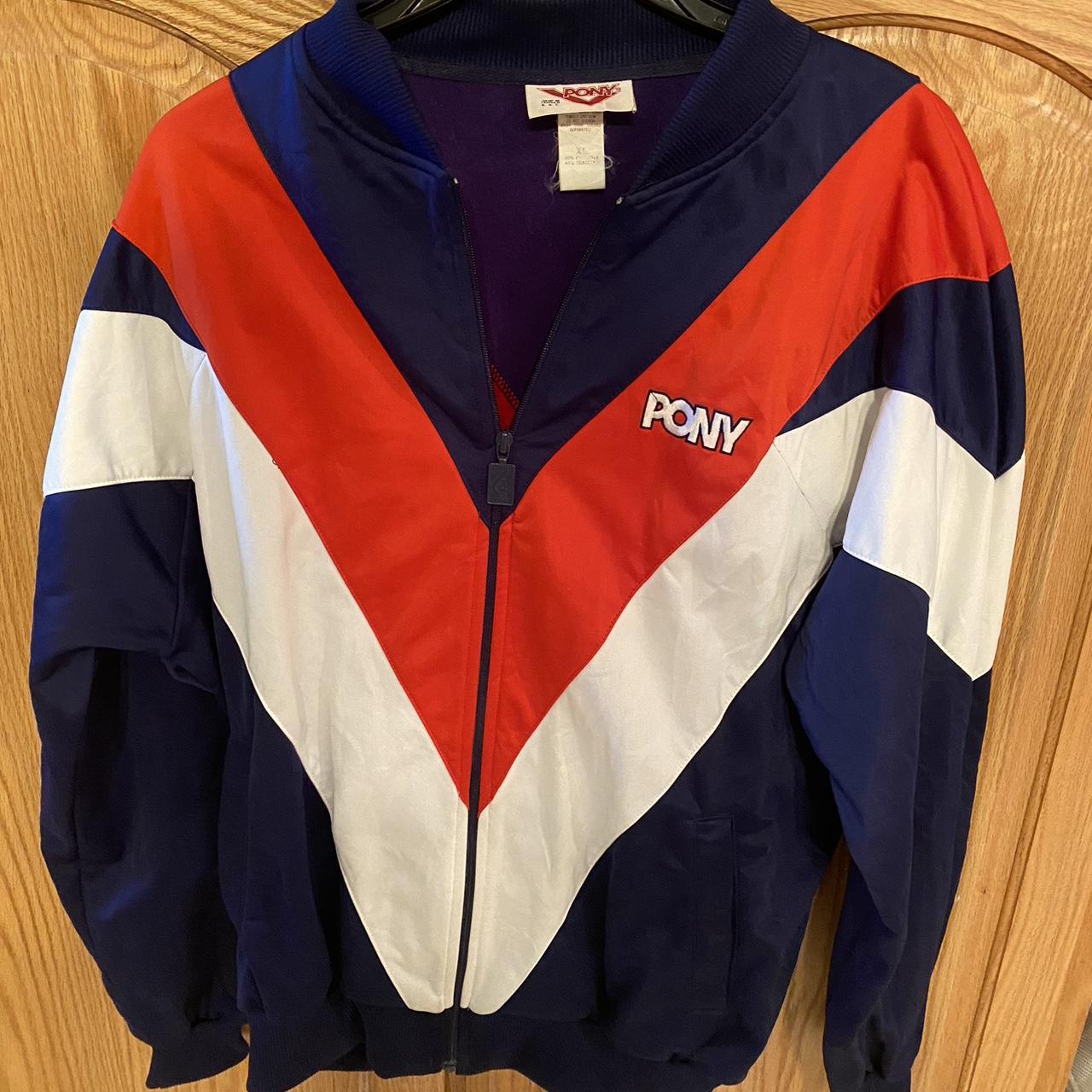 Pony Men’s Light Zip Up Jacket Size XL 60% Polyester... - Depop