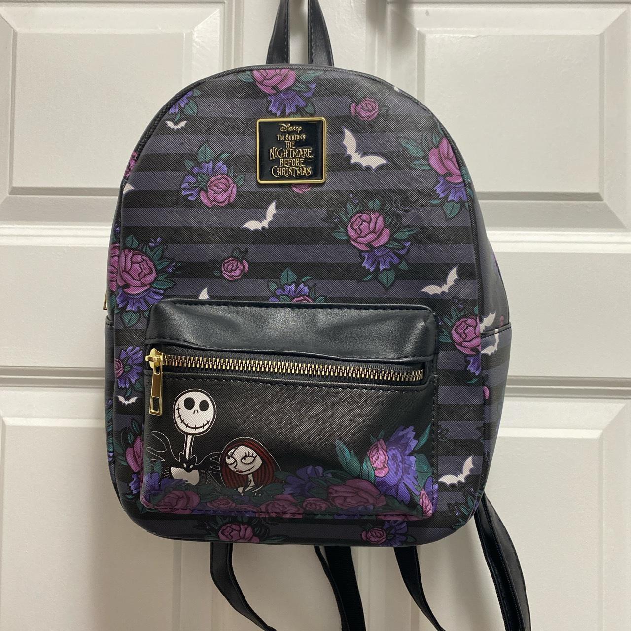 SPENCERS NBC mini backpack, jack and sally roes 🥀👻🎃🖤 - Depop