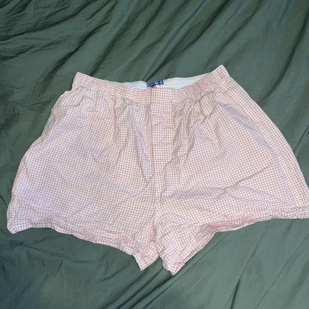 Pink and white boxers #boxers - Depop