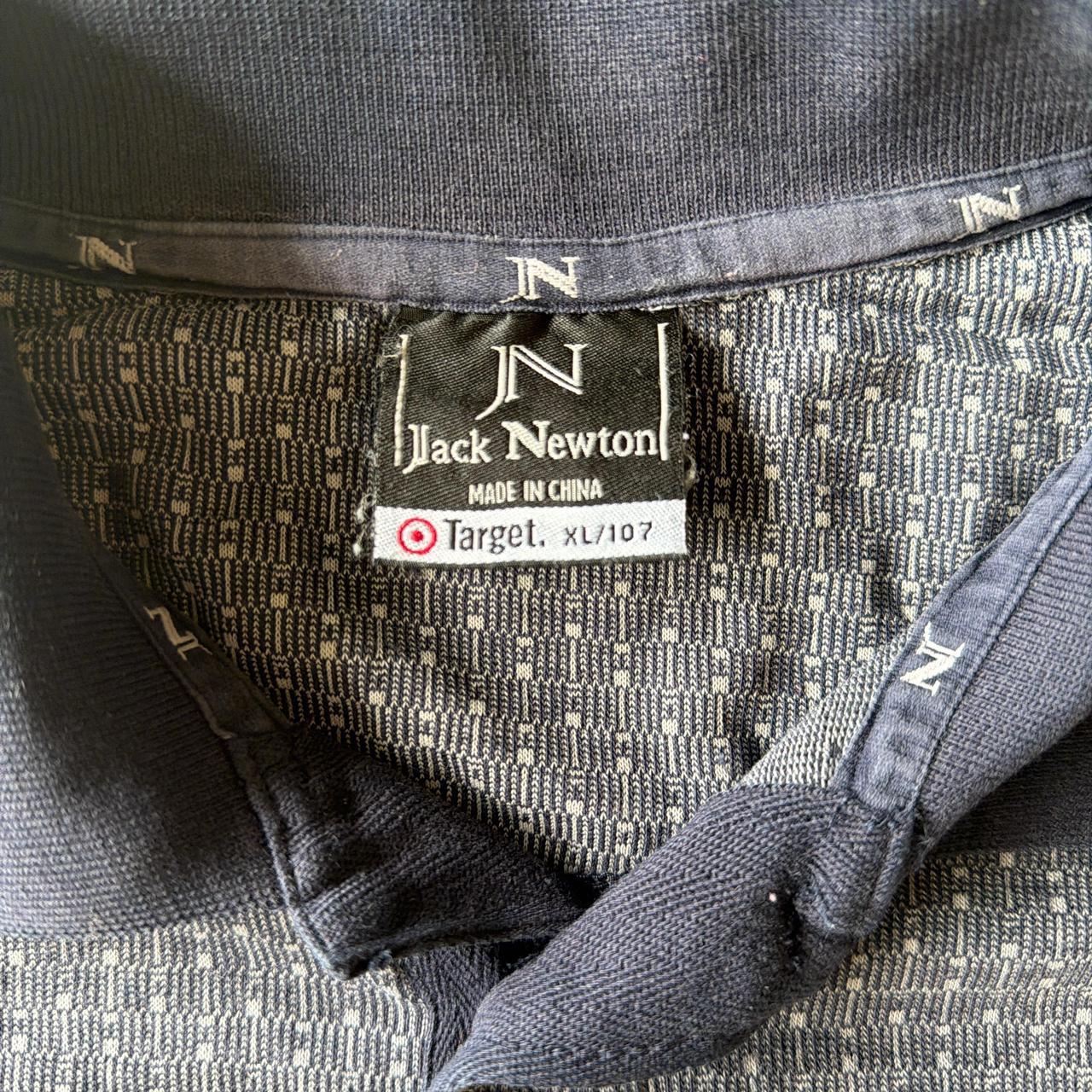 Jack Newton Vintage Target navy patterned golf polo.... | Depop