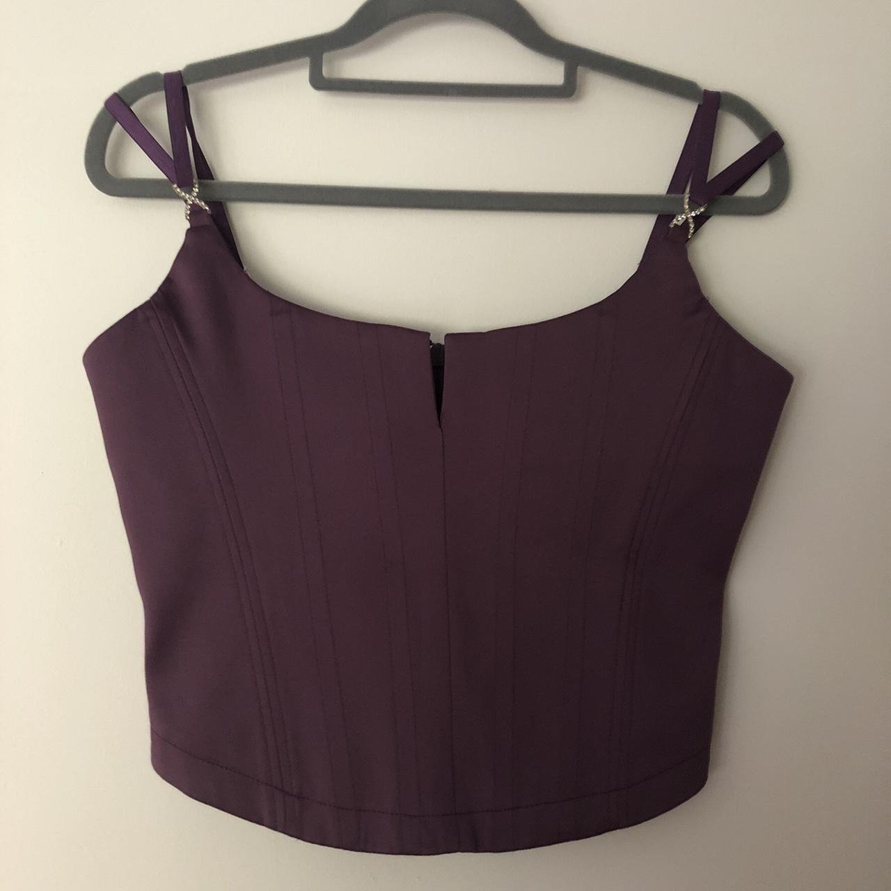 Purple silk wit & wisdom corset top 💜 with diamanté... - Depop