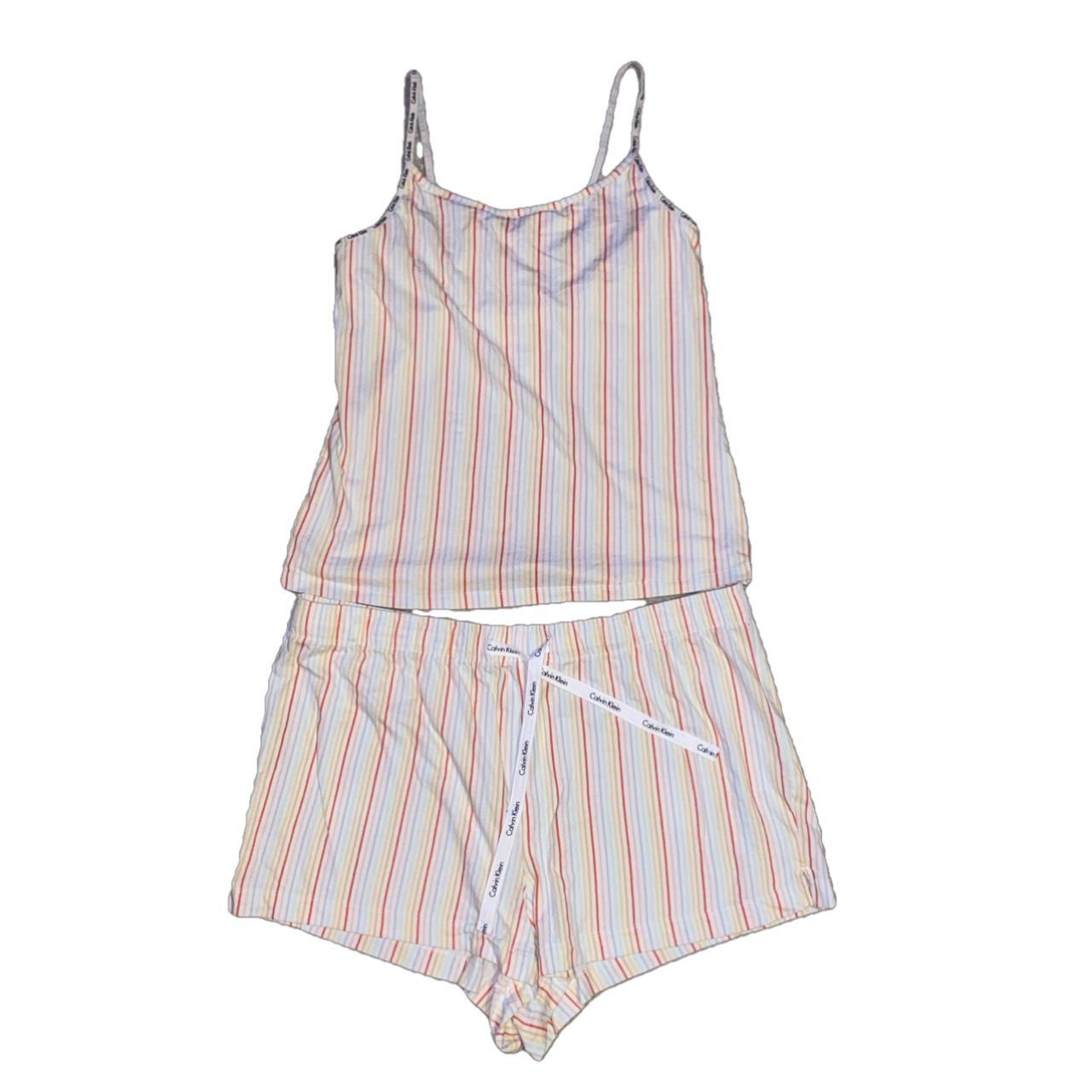 Calvin klein pajama set Rainbow stripes Built in bra... - Depop