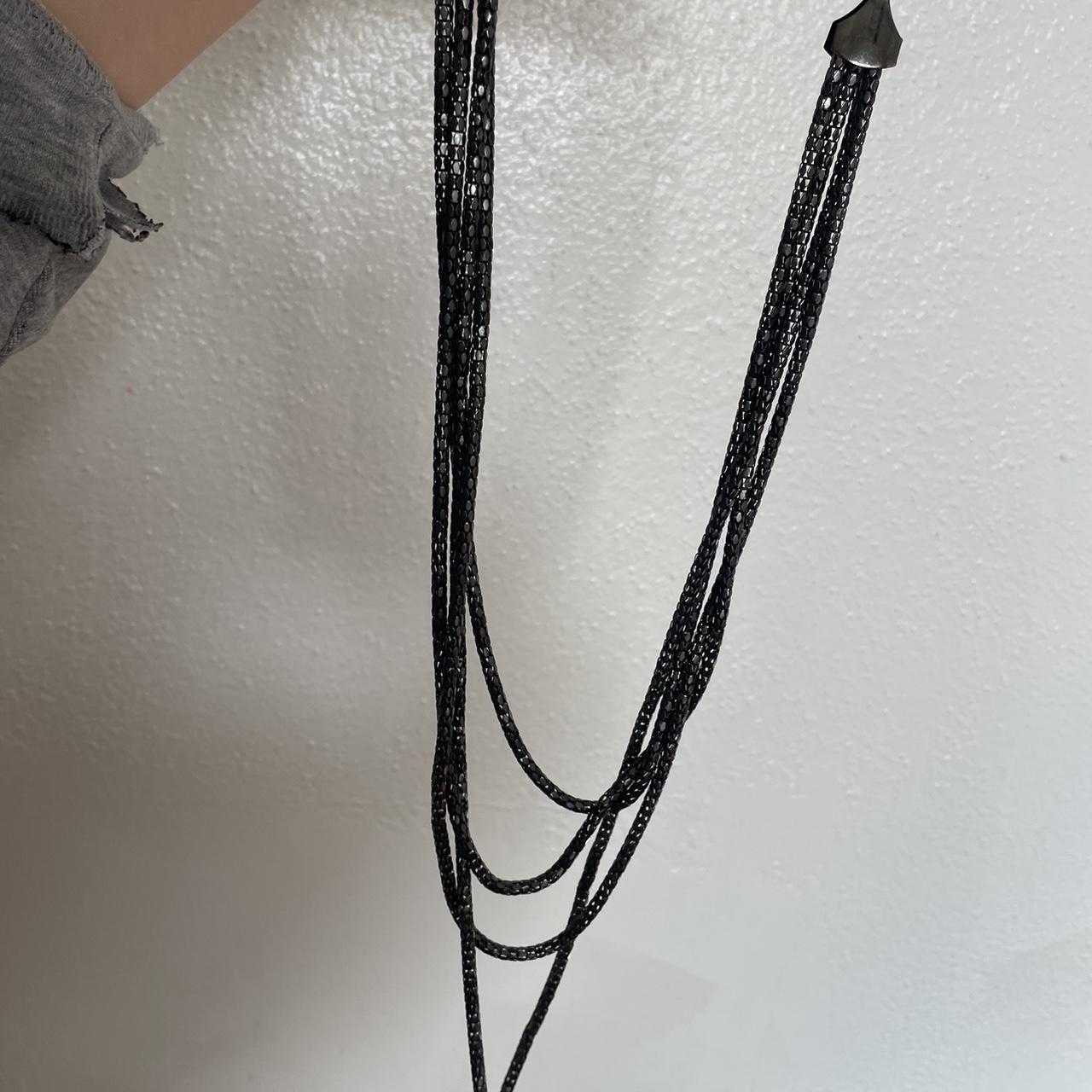 Four layered black rope chain necklace Found... - Depop