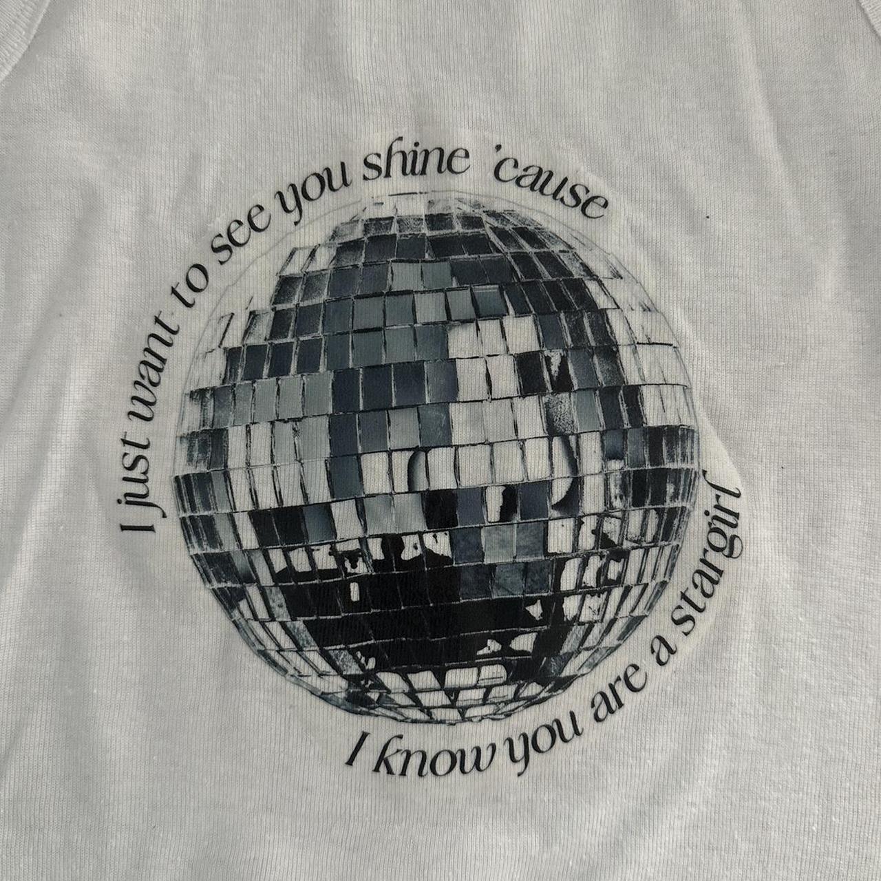 Coquette stargirl mirror ball tank top with bow Size... - Depop