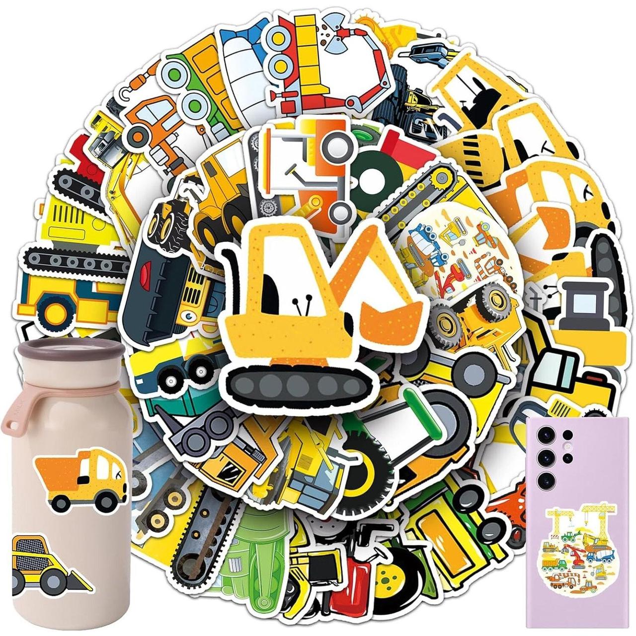 Construction Truck Stickers for Kids Teen Boys, Cute... | Depop