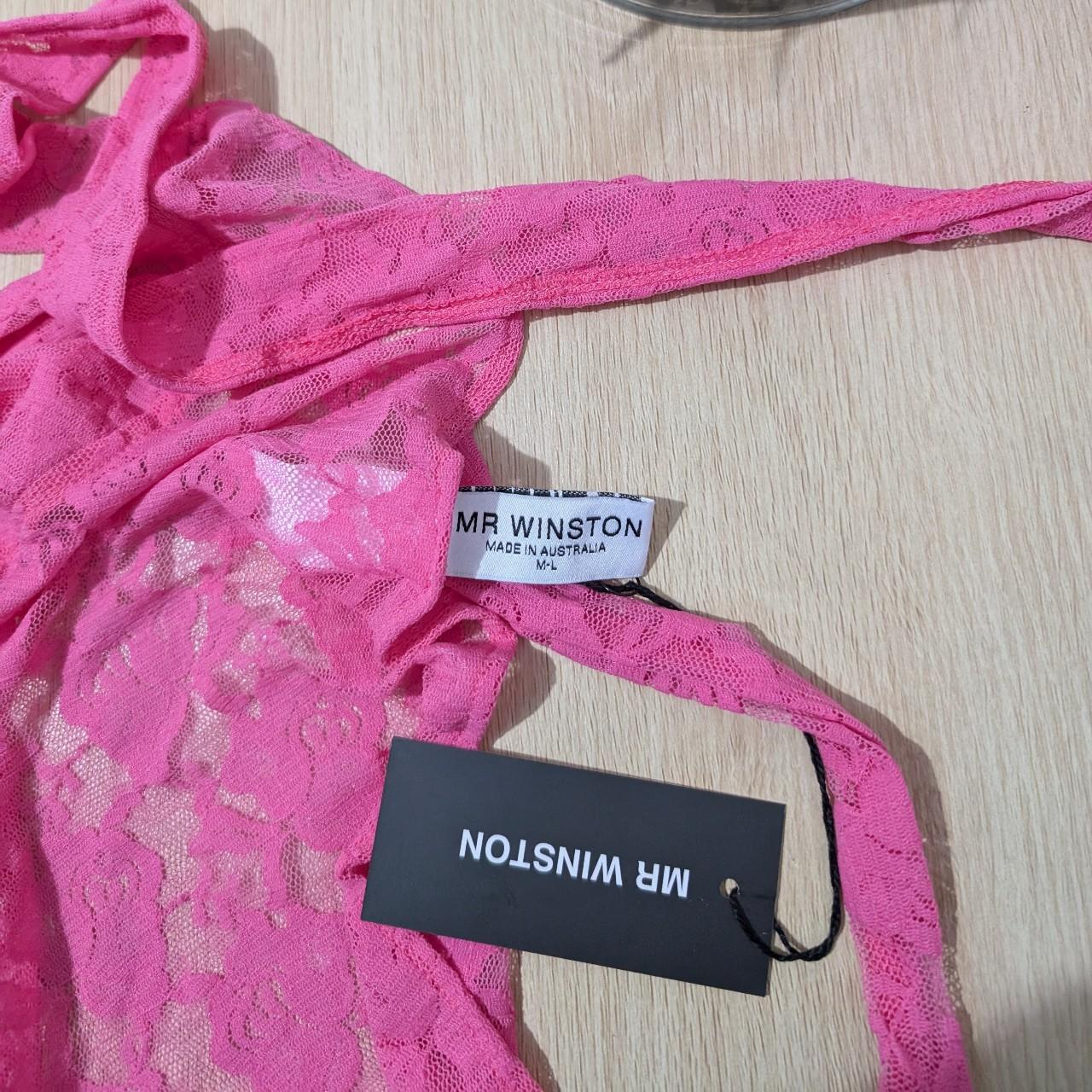 Mr Winston pink lace top Sz M-L New with tags 💫... - Depop
