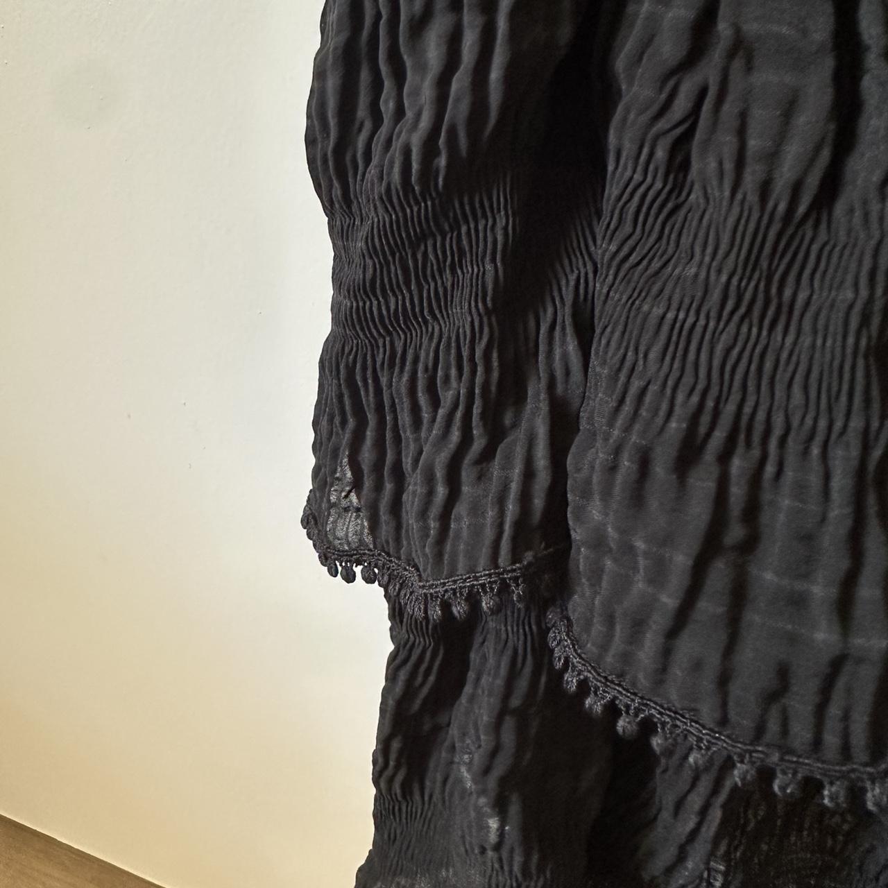 Black ruffle blouse with detachable sleeves Grace... - Depop
