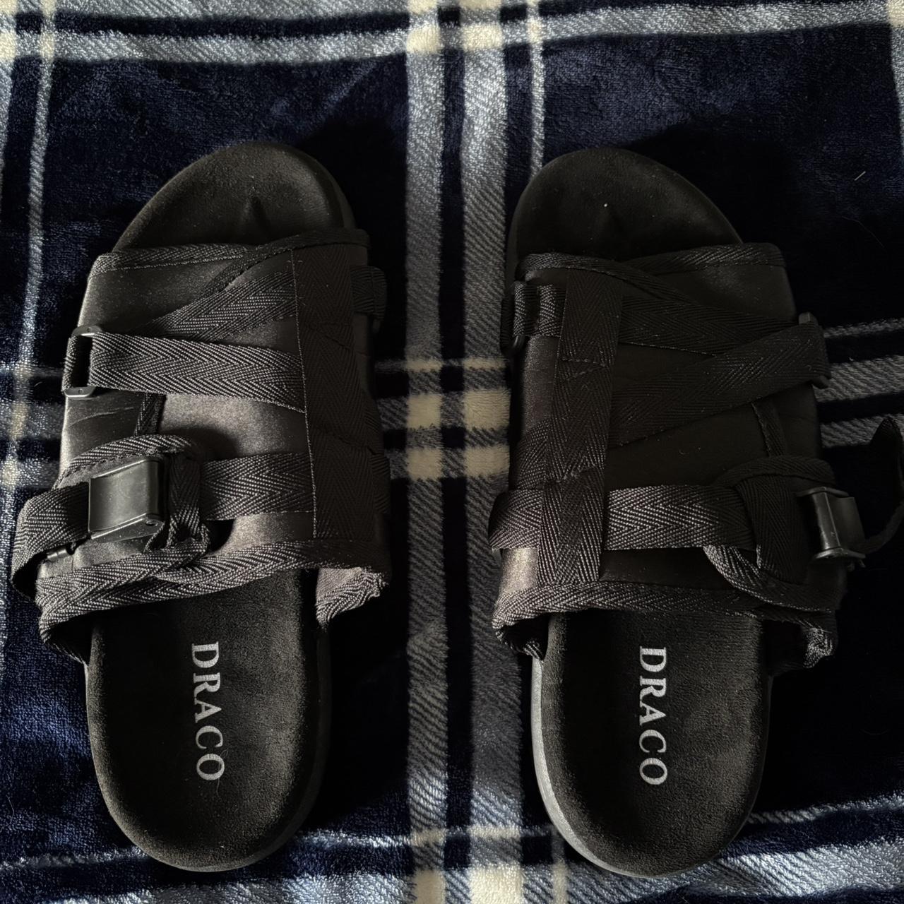 men’s black draco slides #sandals #draco #slides | Depop