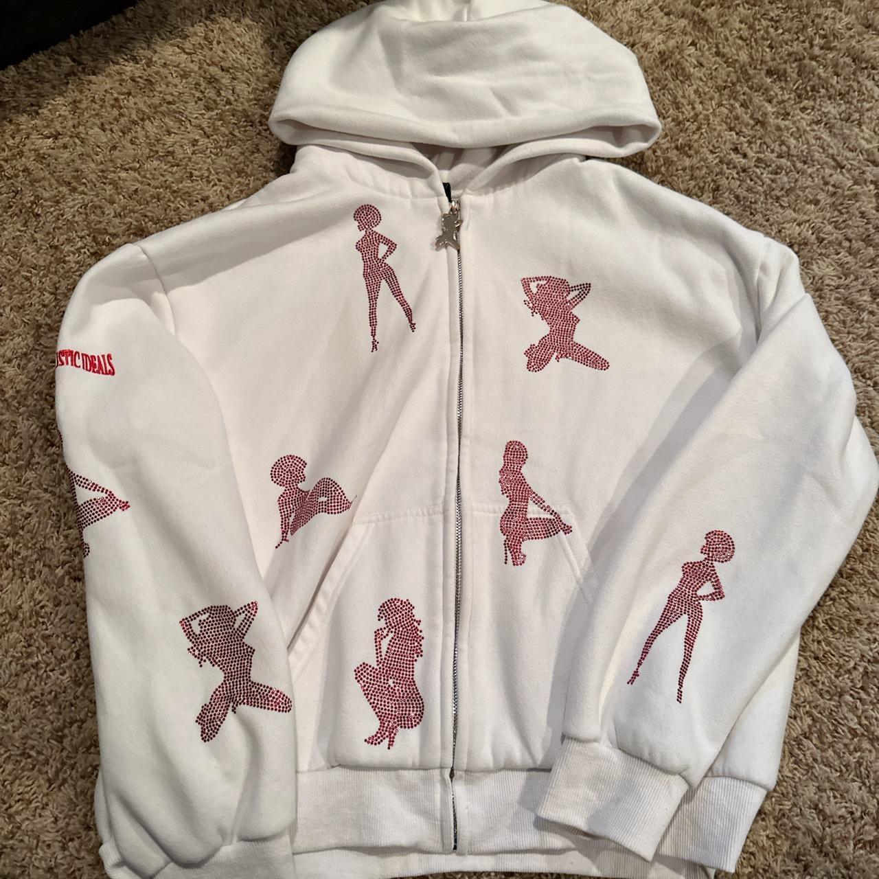 Named collective(unrealisticideals) white with red... - Depop